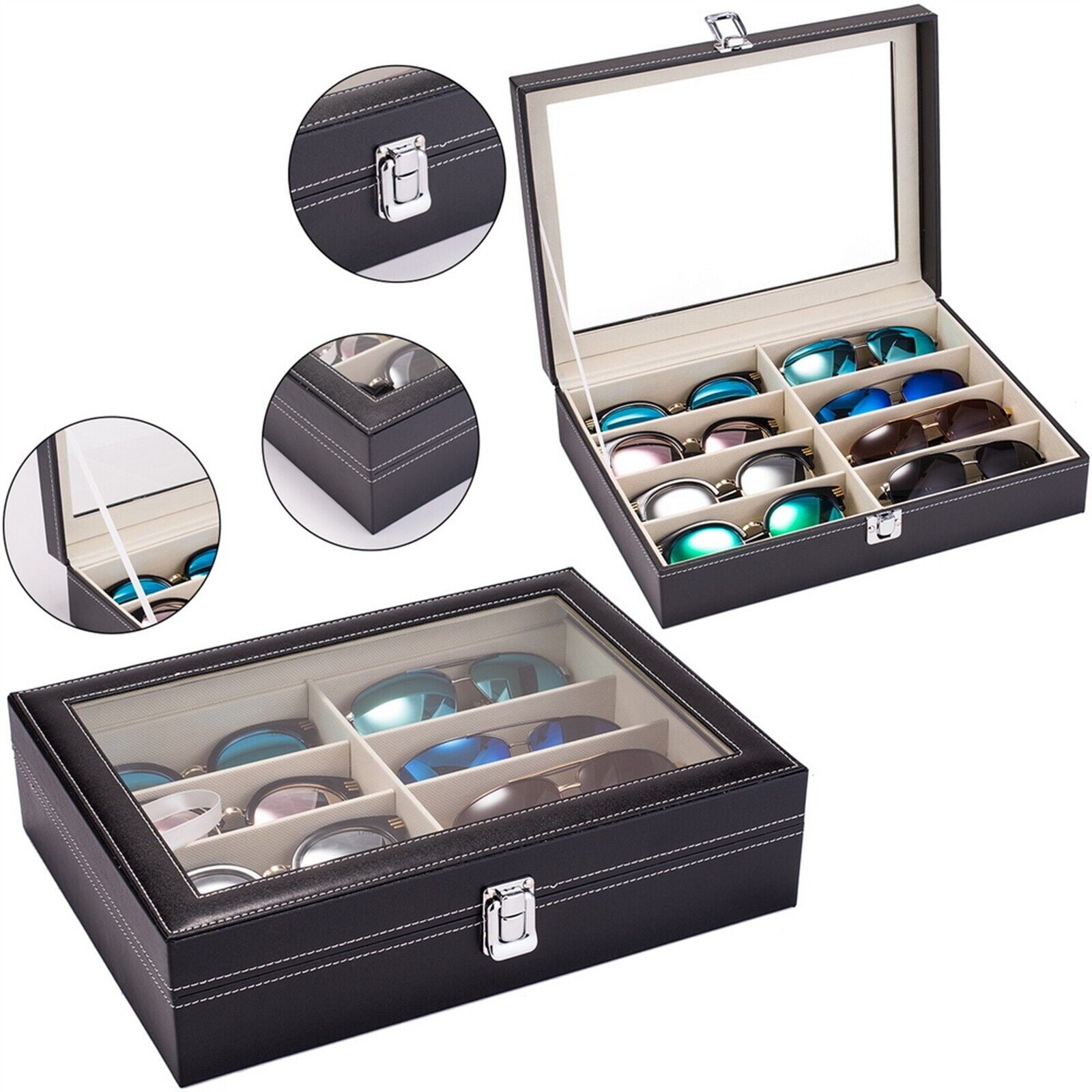 QXDRAGON Sunglass Storage Box, Sunglass Display, Eyeglasses Eyewear ...