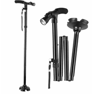 Hugo Adjustable QuadPod Cane - Lightweight, Upright and Tall, Ideal for ...