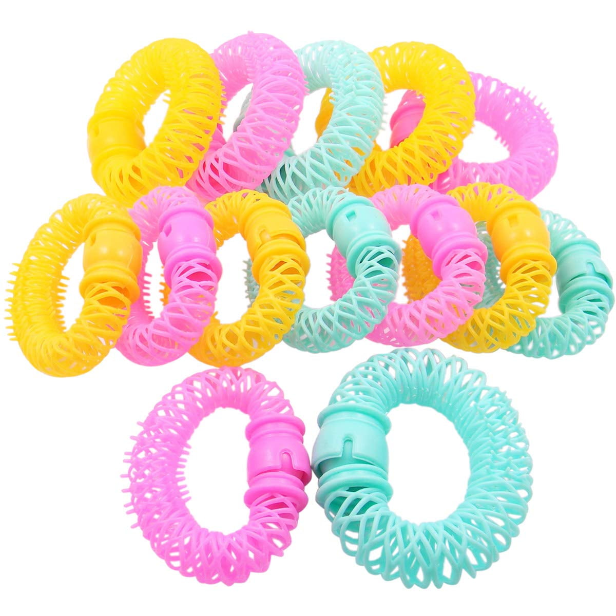 QY 14PCS Plastic Hair Curly Curler Magic Donut Rollers Circle Spiral ...