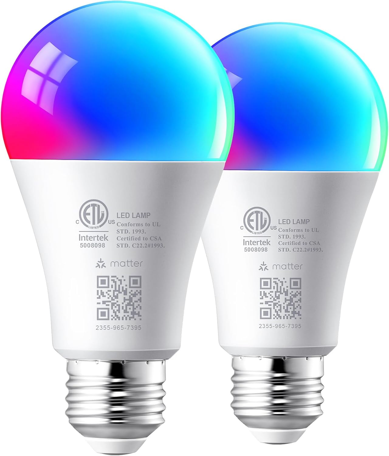 QYONG-Matter Smart Light Bulbs, Smart Bulbs Work With Apple Home/Alexa ...