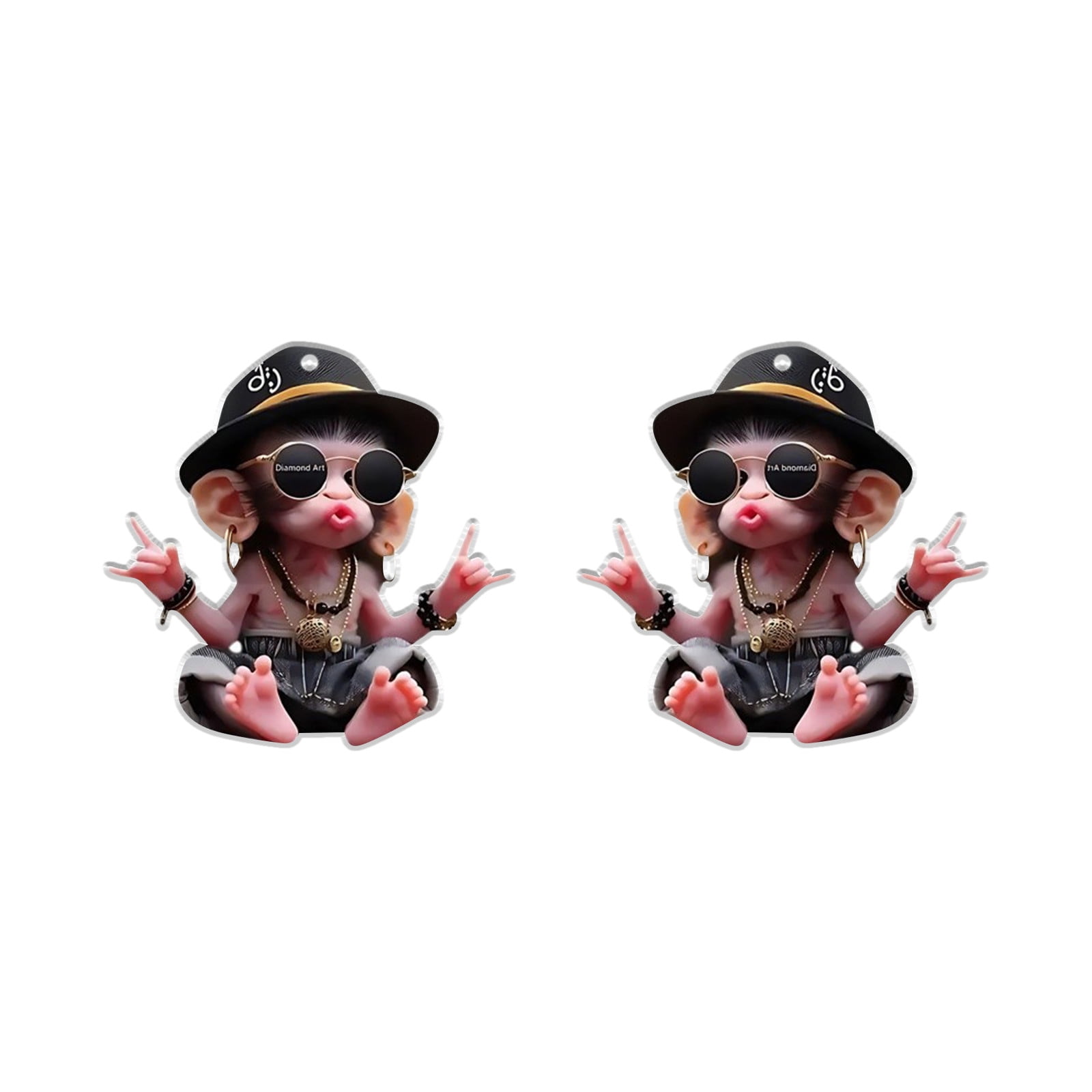 QYROS Unique Hip-Hop Style Resin Figurines Set Cool Decorative Statues ...