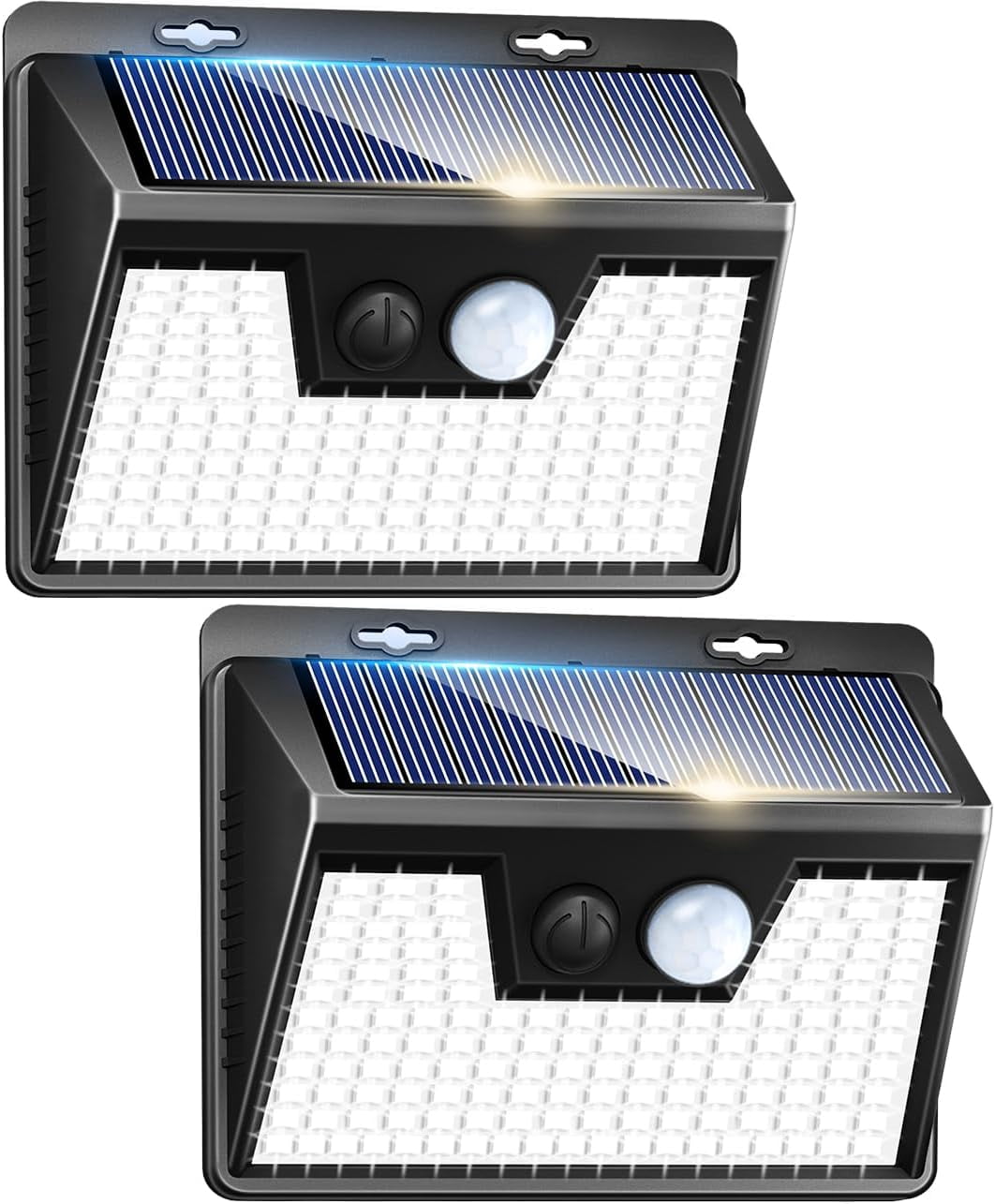 QYUN-2 Pack Solar Lights Outdoor Motion Sensor, 140 Led Solar Powered ...