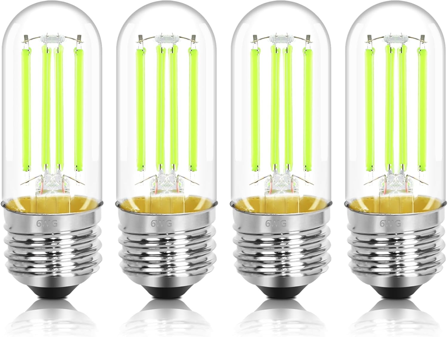 QYUN-4 Pack 3.2 Inch T10 Green Light Bulb, E26 Base Edison Bulbs ...