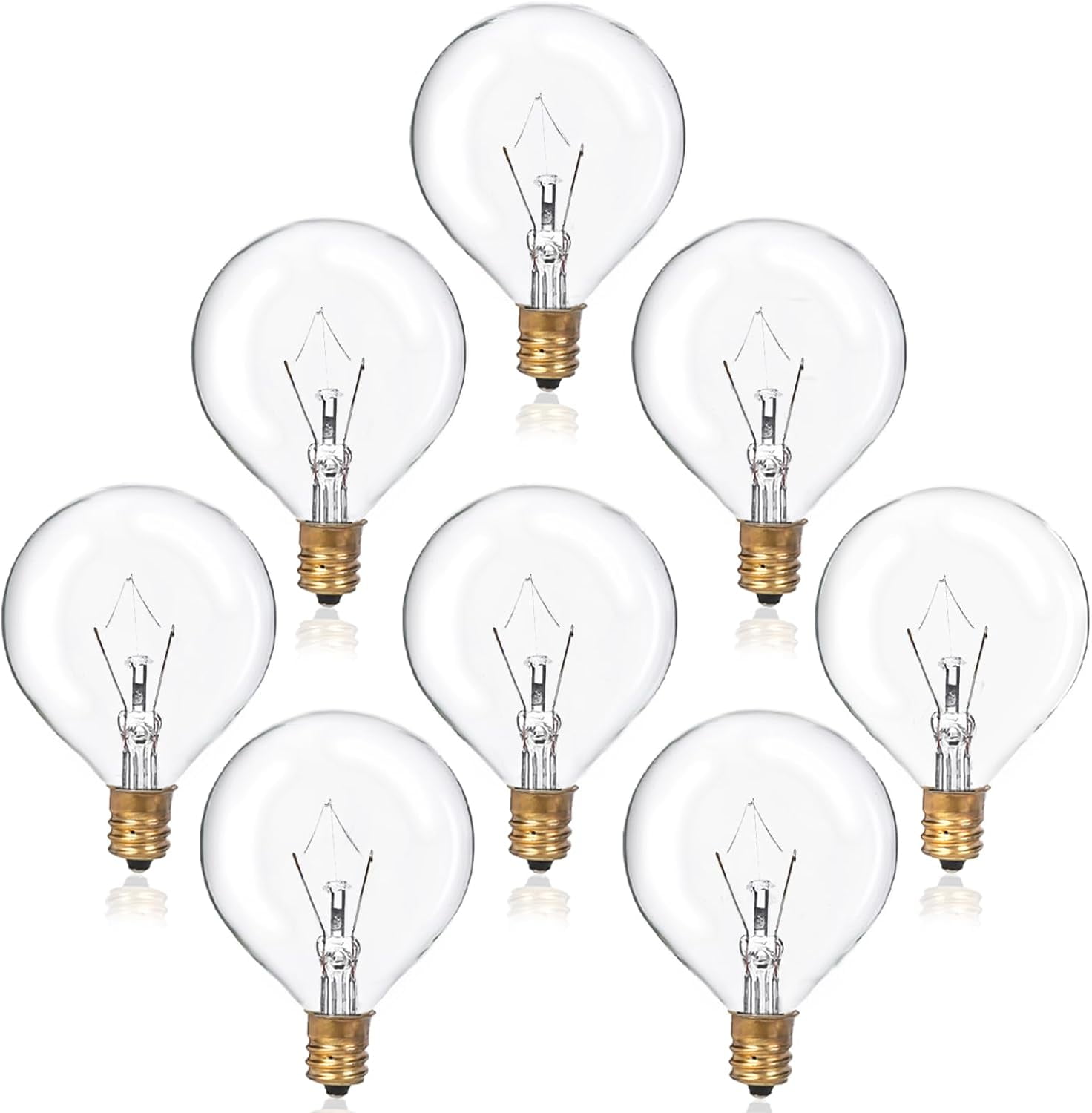 QYUN-8 Pack 40 Watt Wax Warmer Bulbs Replacement Light Bulb For Full ...