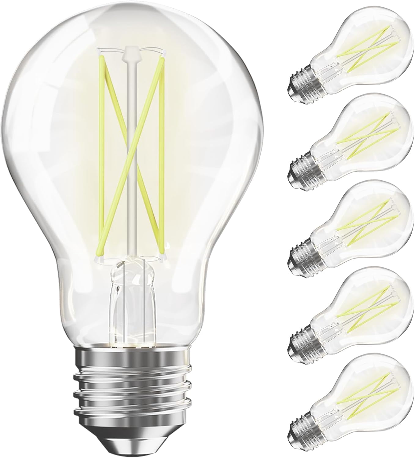 QYUN-A19 Led Light Bulb 60 Watt Equivalent, 7W E26 Base Filament, 60W ...
