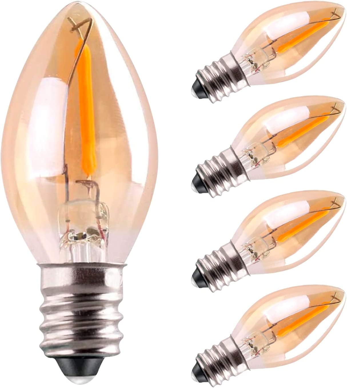 QYUN-C7 Led Bulb, 0.5W Nightlight Candle Bulb, Amber Glow 5W ...