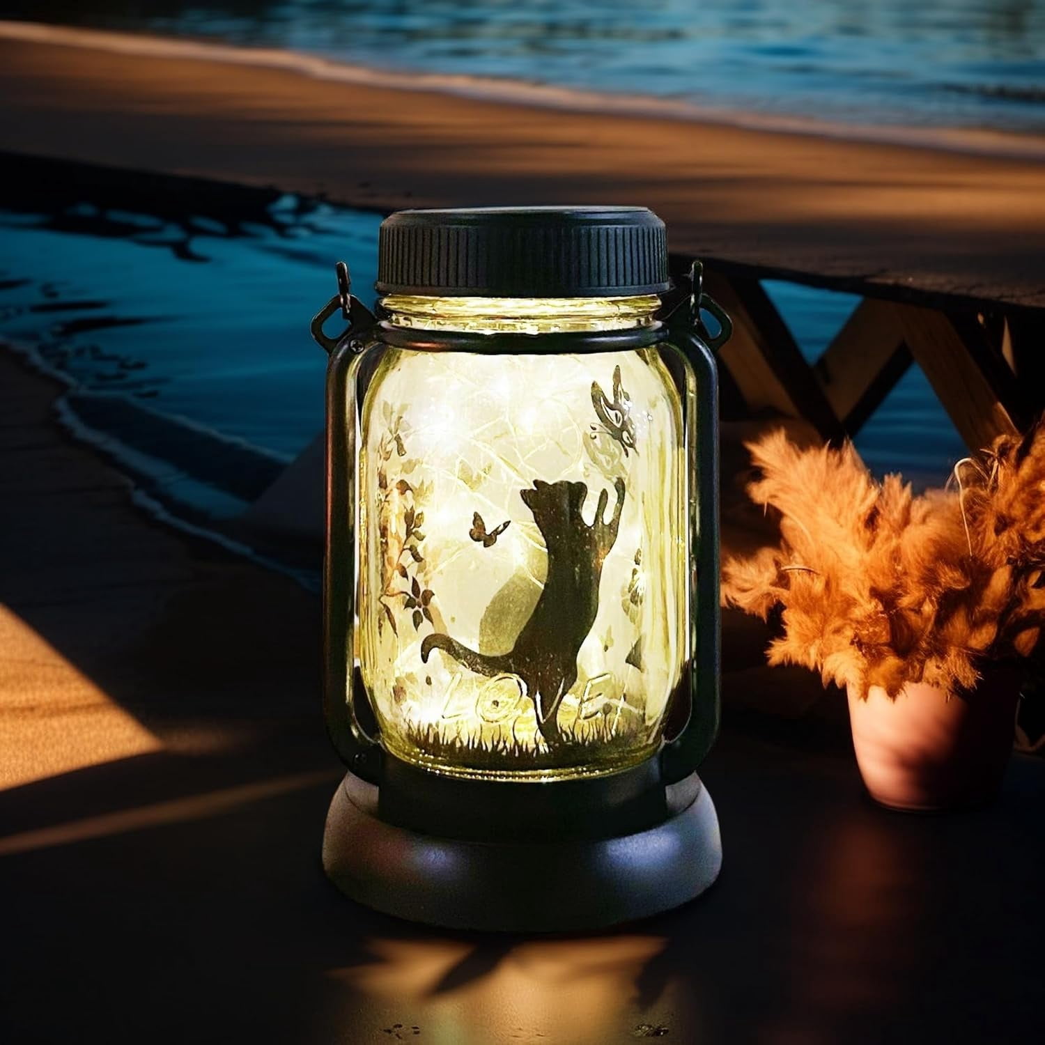 QYUN-Cat Solar Garden Lights, Garden Decor, Yard Decor, Cat Lamp, Gift ...