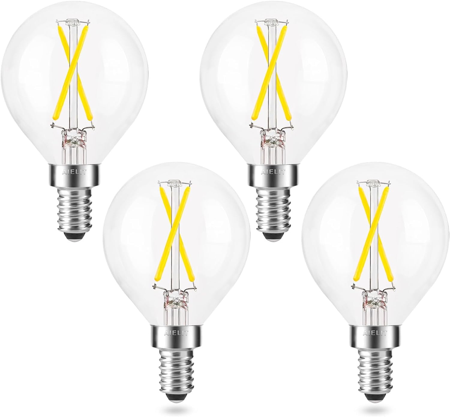 QYUN-Dimmable 2 Watt Candelabra Led Light Bulb(25W Equivalent), Globe ...
