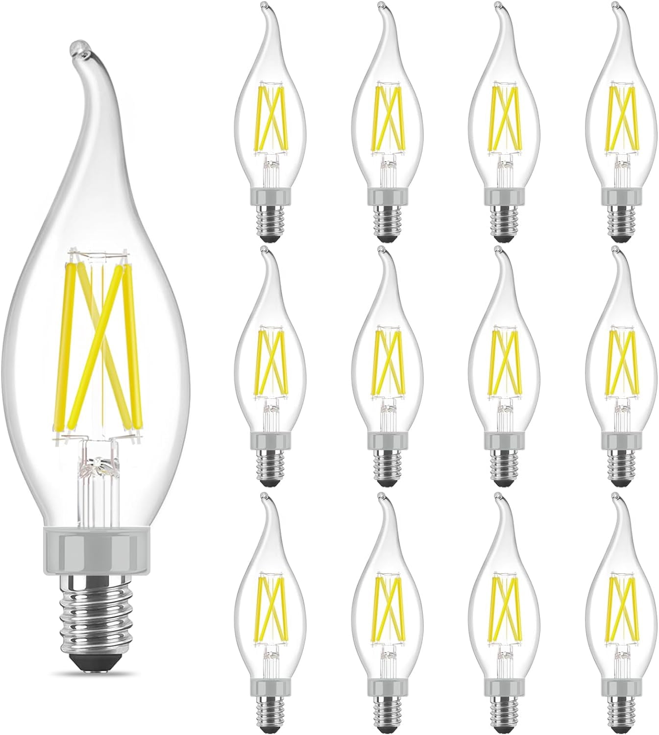 QYUN-Dimmable E12 Candelabra Led Bulbs 60 Watt Incandescent Equivalent ...