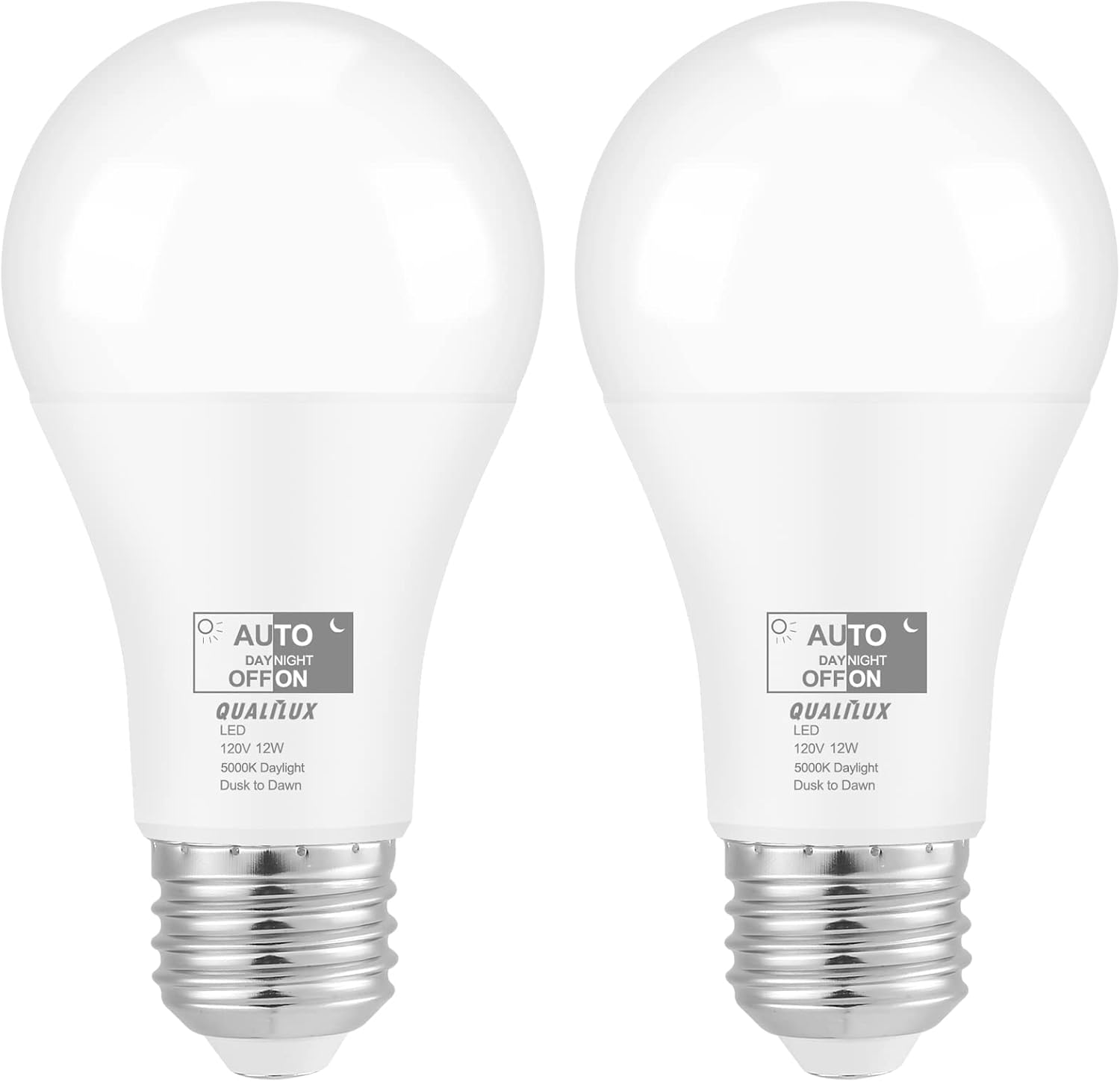 QYUN-Dusk To Dawn Light Bulbs 1000 Lumen, Daylight, Led 12W, A19 E26, 2-Pack, Hq-H023 - Walmart.com