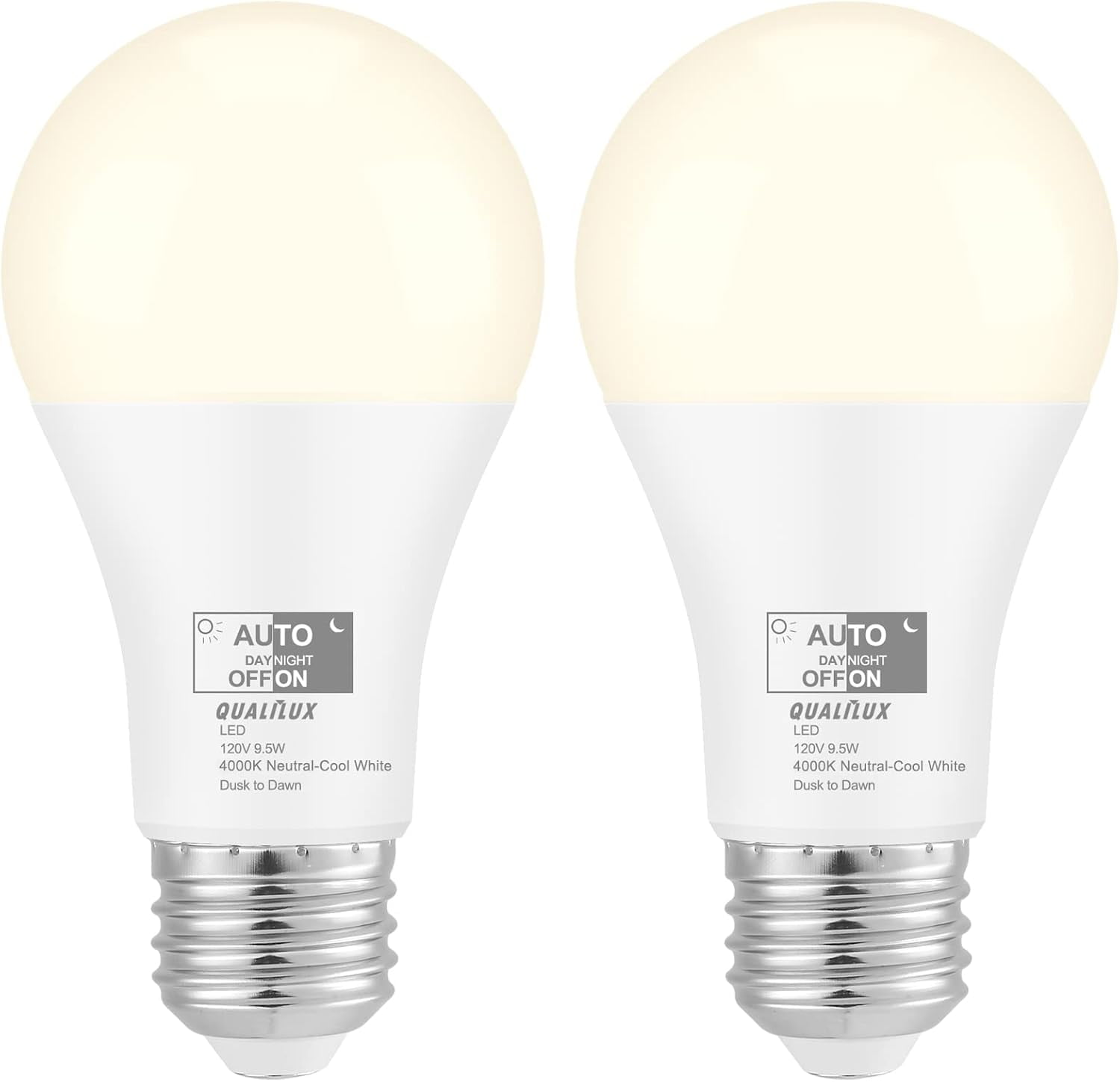 QYUN-Dusk To Dawn Light Bulbs 4000K Cool White Bright White (Neutral ...