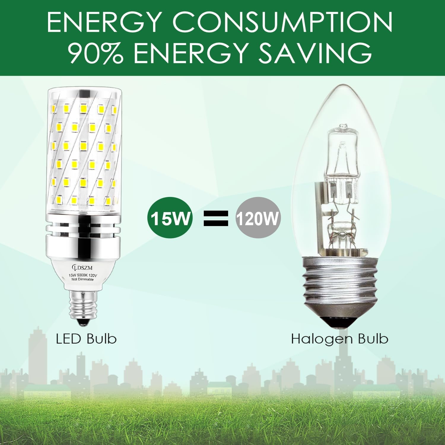 QYUN-E12 LED Bulb,15W Candelabra LED Light Bulb,120 Watt Equivalent ...