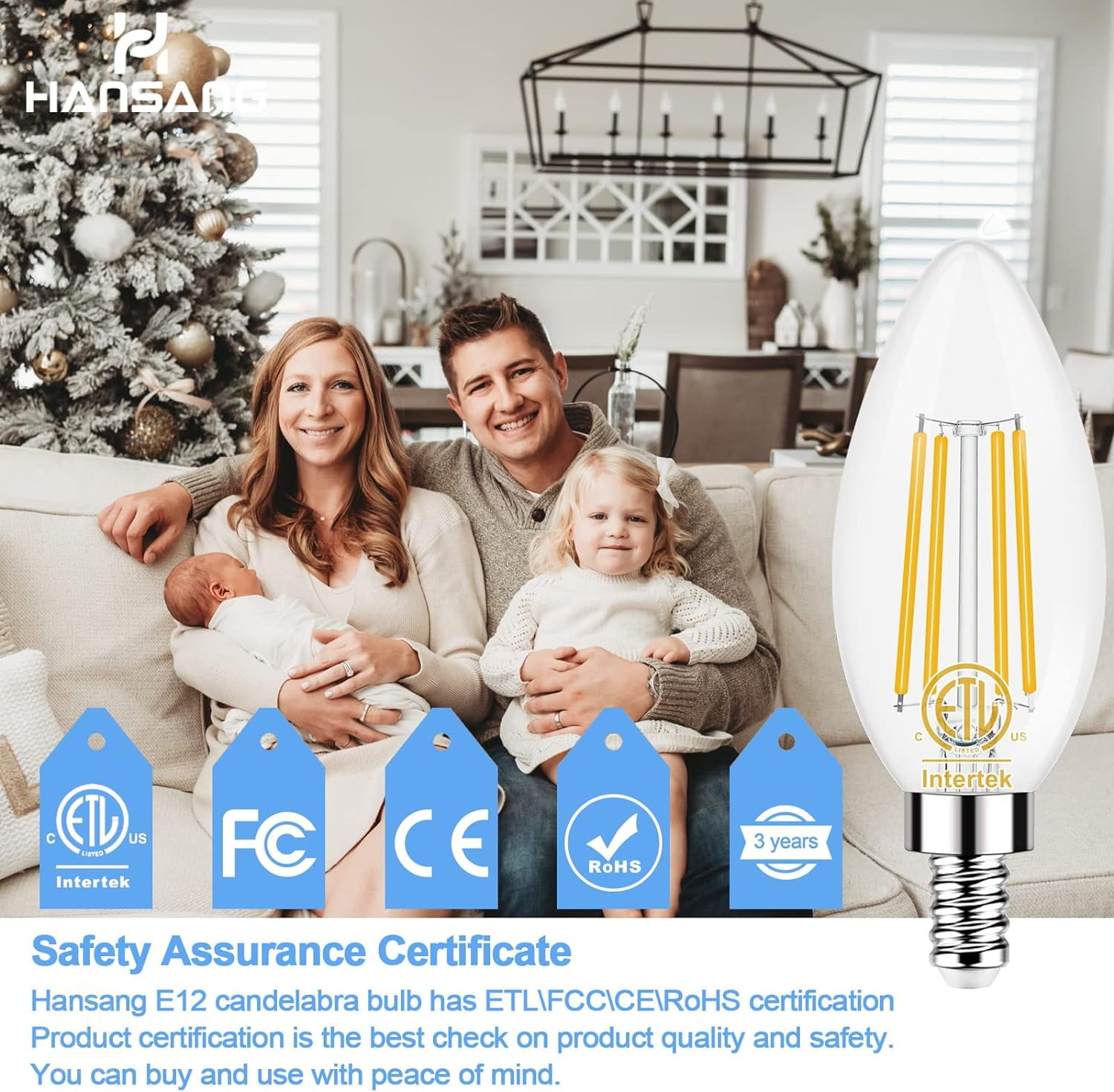 QYUN-E12 LED Bulb 5000K Bright Daylight, 40W Equivalent Type B Bulbs ...