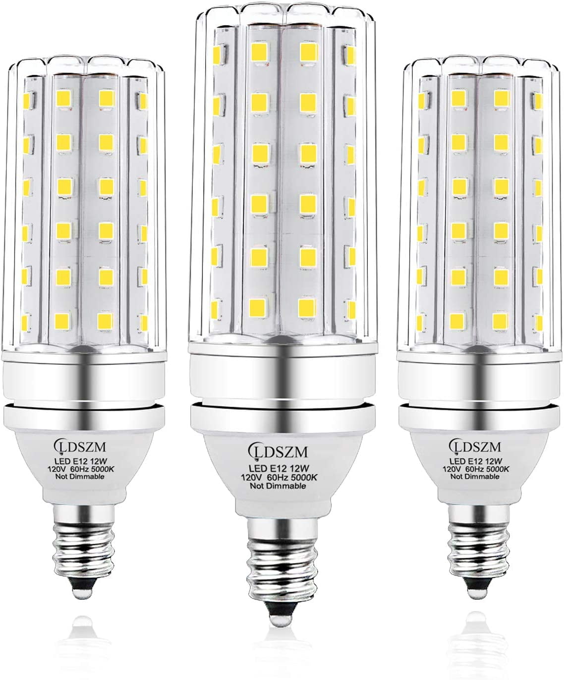 QYUN-E12 Led Bulbs,12W Led Corn Light Bulb, E12 Led Bulb 100W Equivalent 1200 Lumen Daylight ...