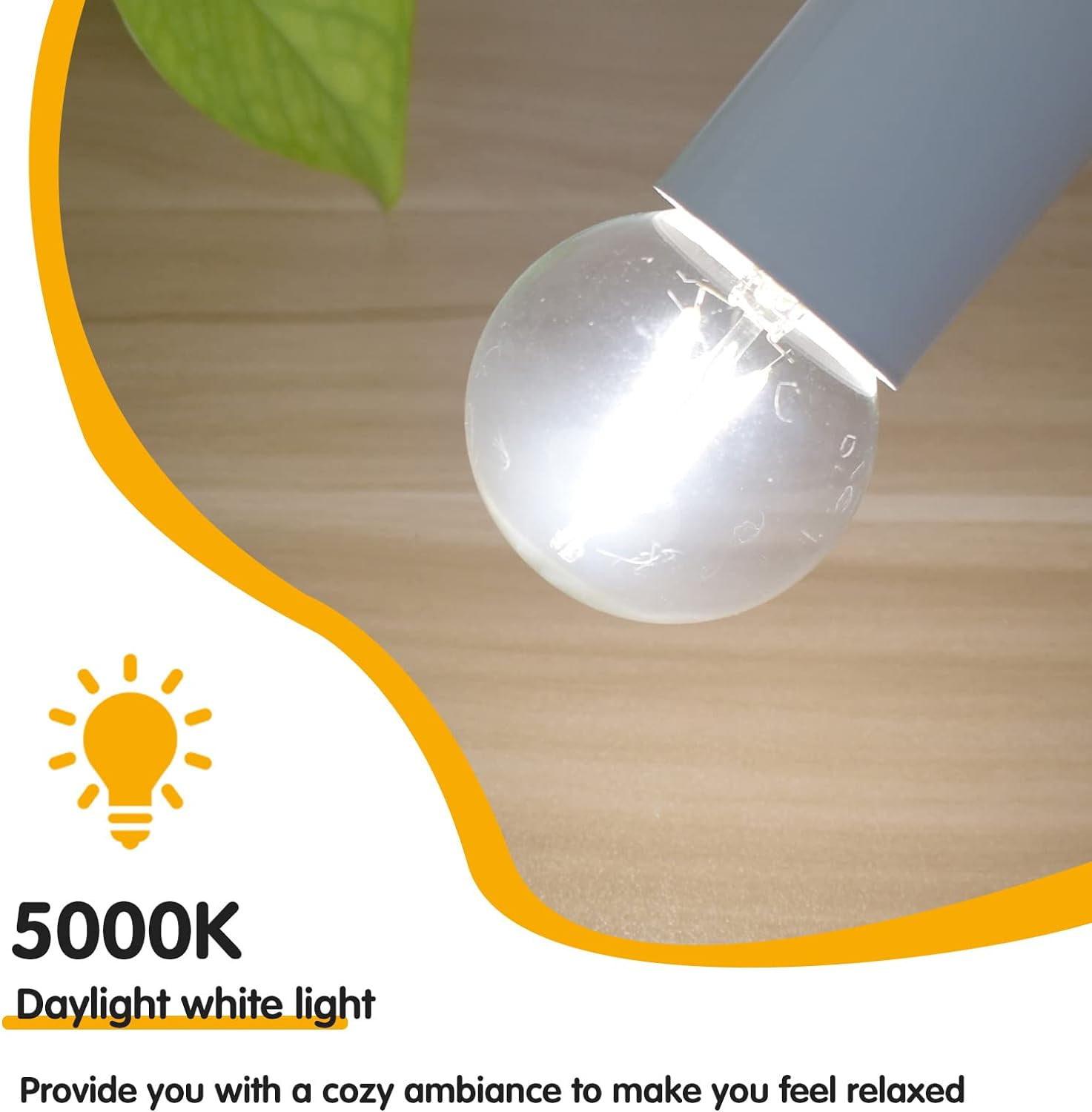 QYUN-E26 Ceiling Fan Light Bulb, Dimmable 2W Globe LED Chandelier Bulb, 25Watt Incandescent Bulb ...