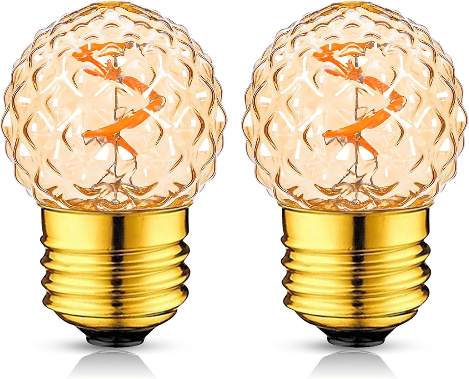 QYUN-E26 Low Watt Led Amber Light Bulbs 10Watt, 1W Mini Globe Edison ...