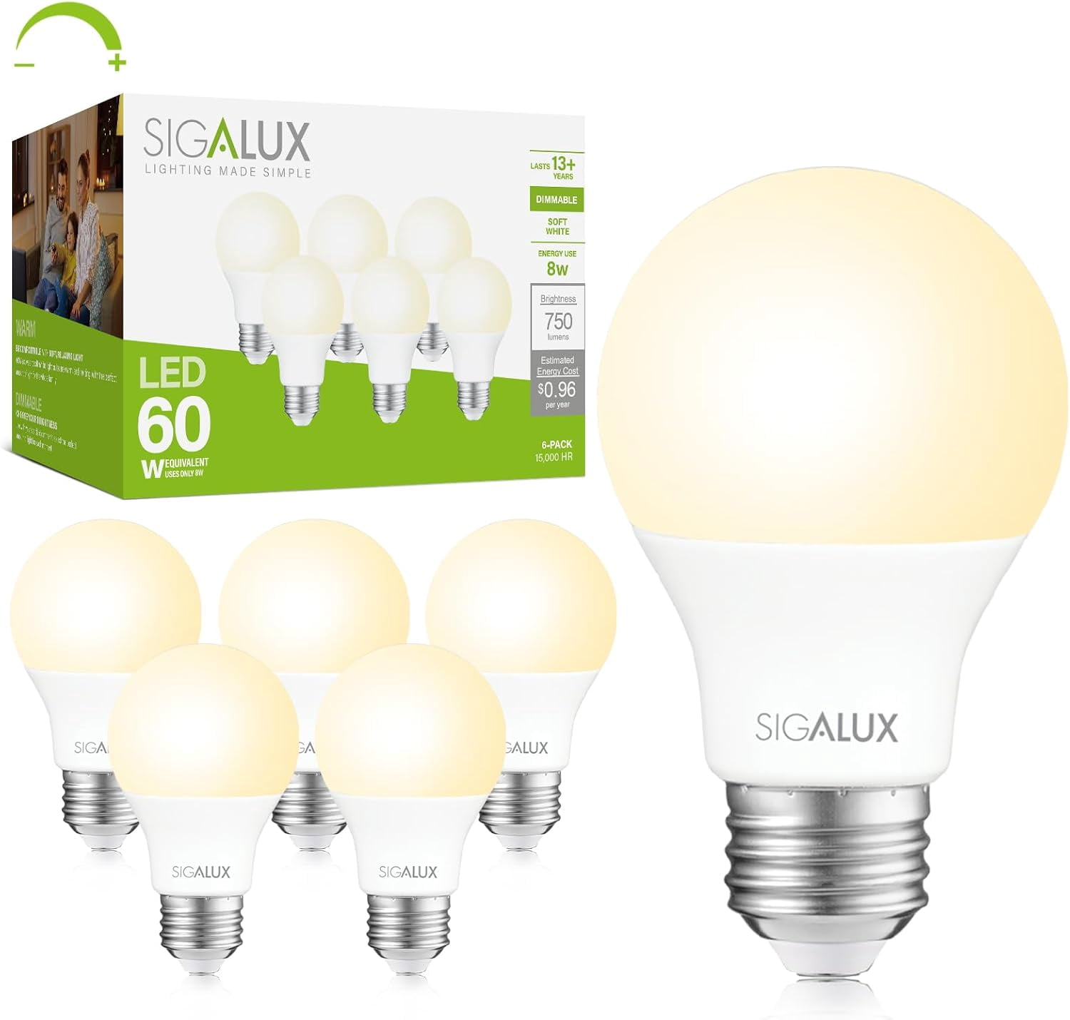 QYUN-Ecobright, T20 Compliant Led Light Bulbs 60 Watt A19 Standard ...