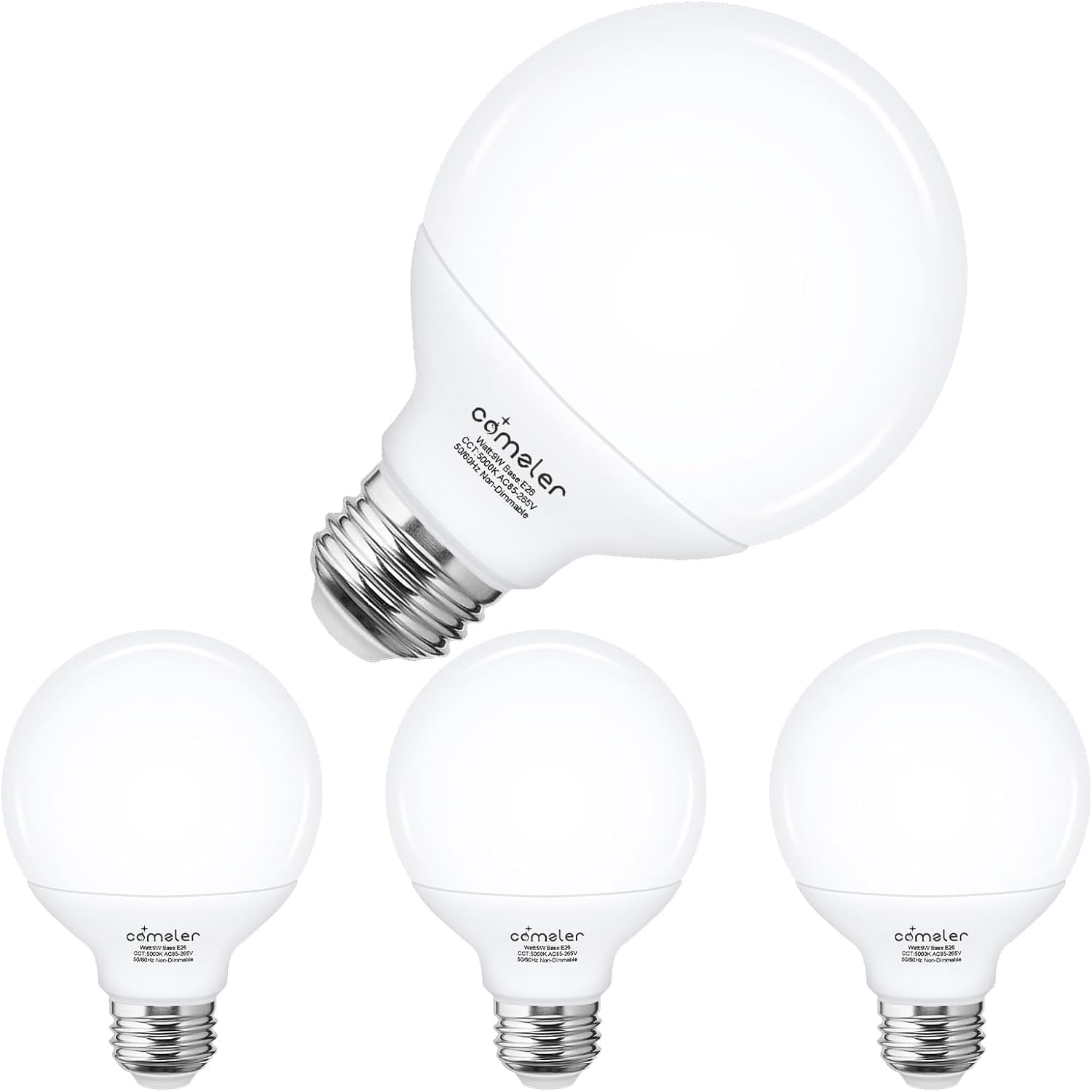 QYUN-G25 Led Globe Light Bulbs, 80 Watt Equivalent 5000K Daylight ...
