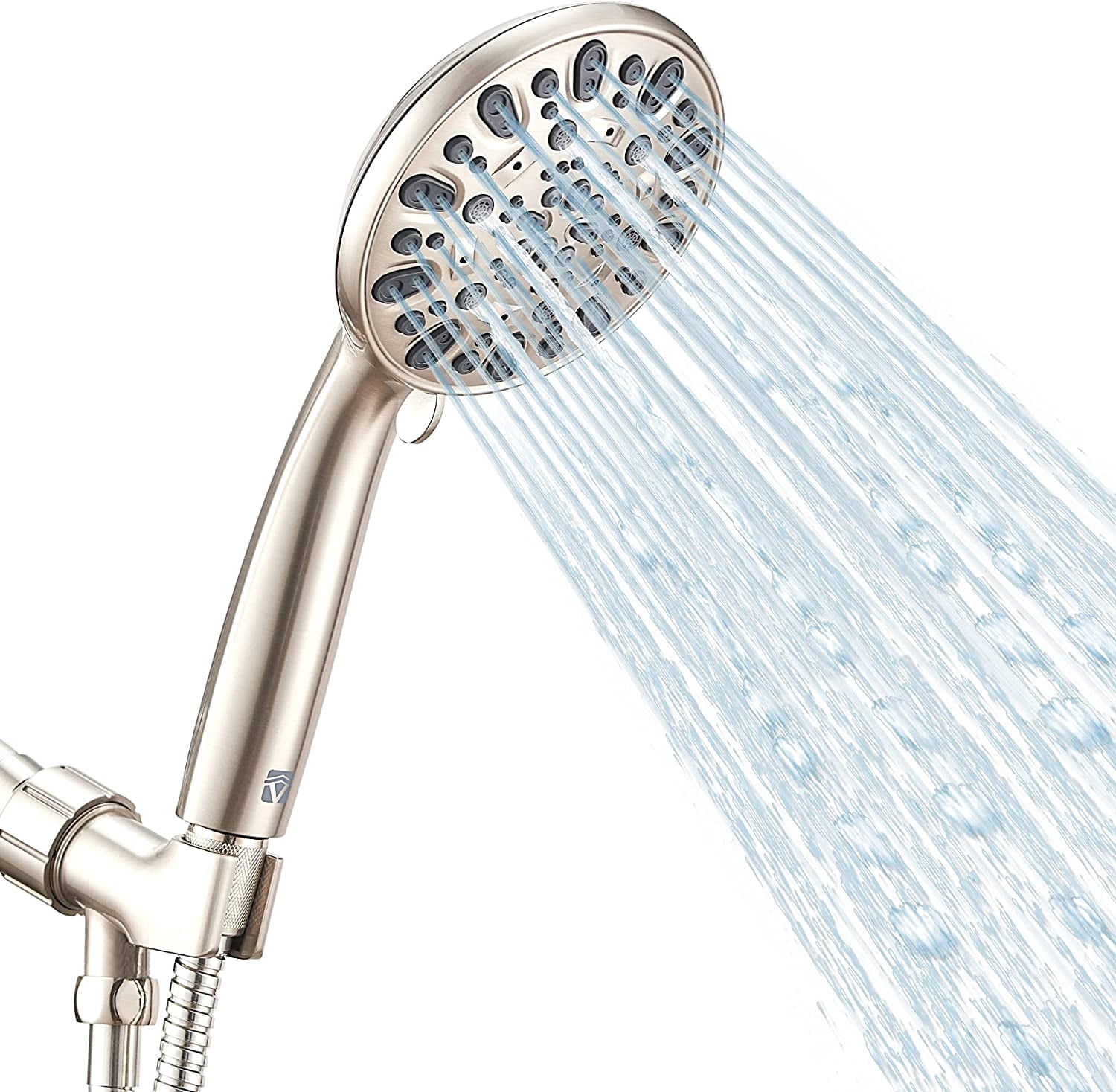 QYUN-High Pressure Handheld Shower Head 7-Spray Setting Showerhead Kit ...
