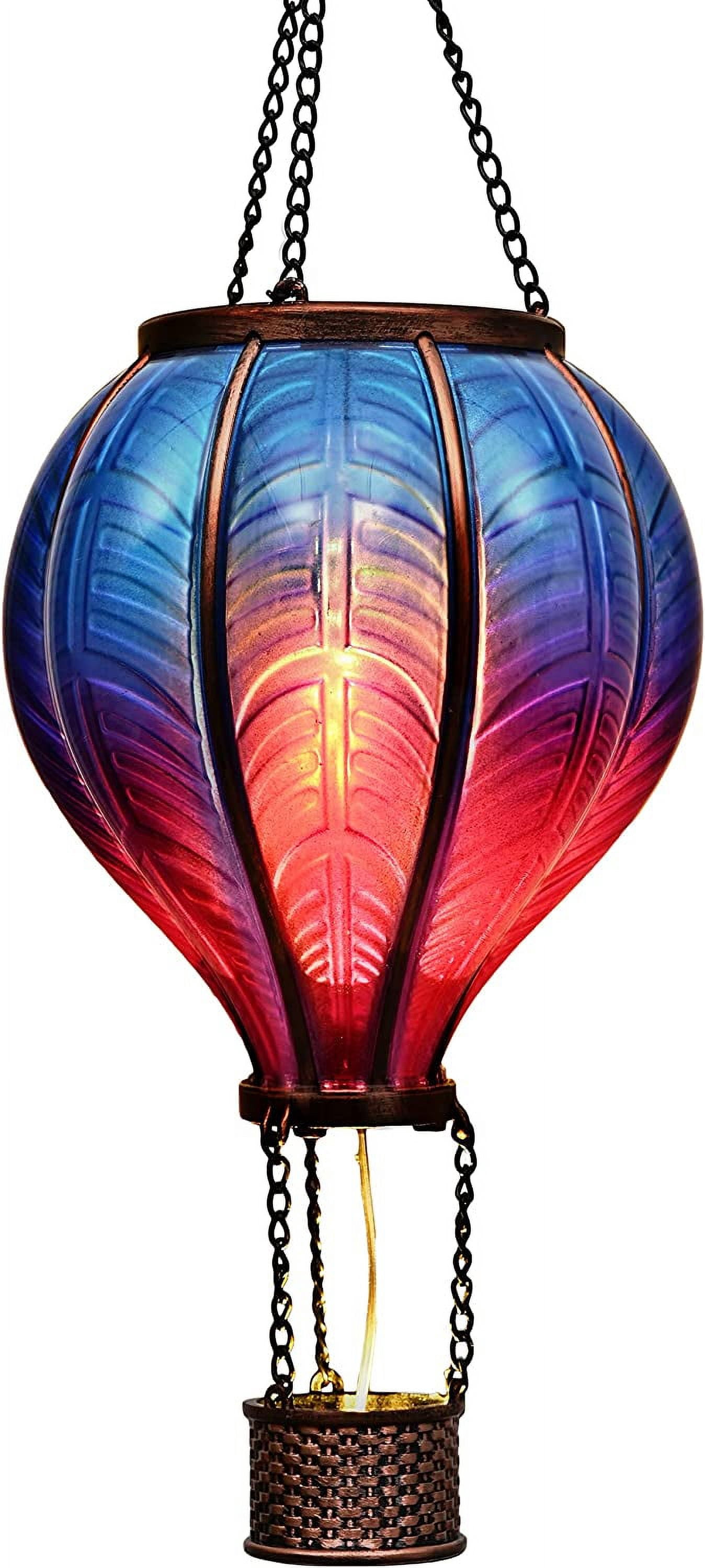 QYUN-Hot Air Balloon Solar Lantern For Garden Decor Halloween Christmas ...