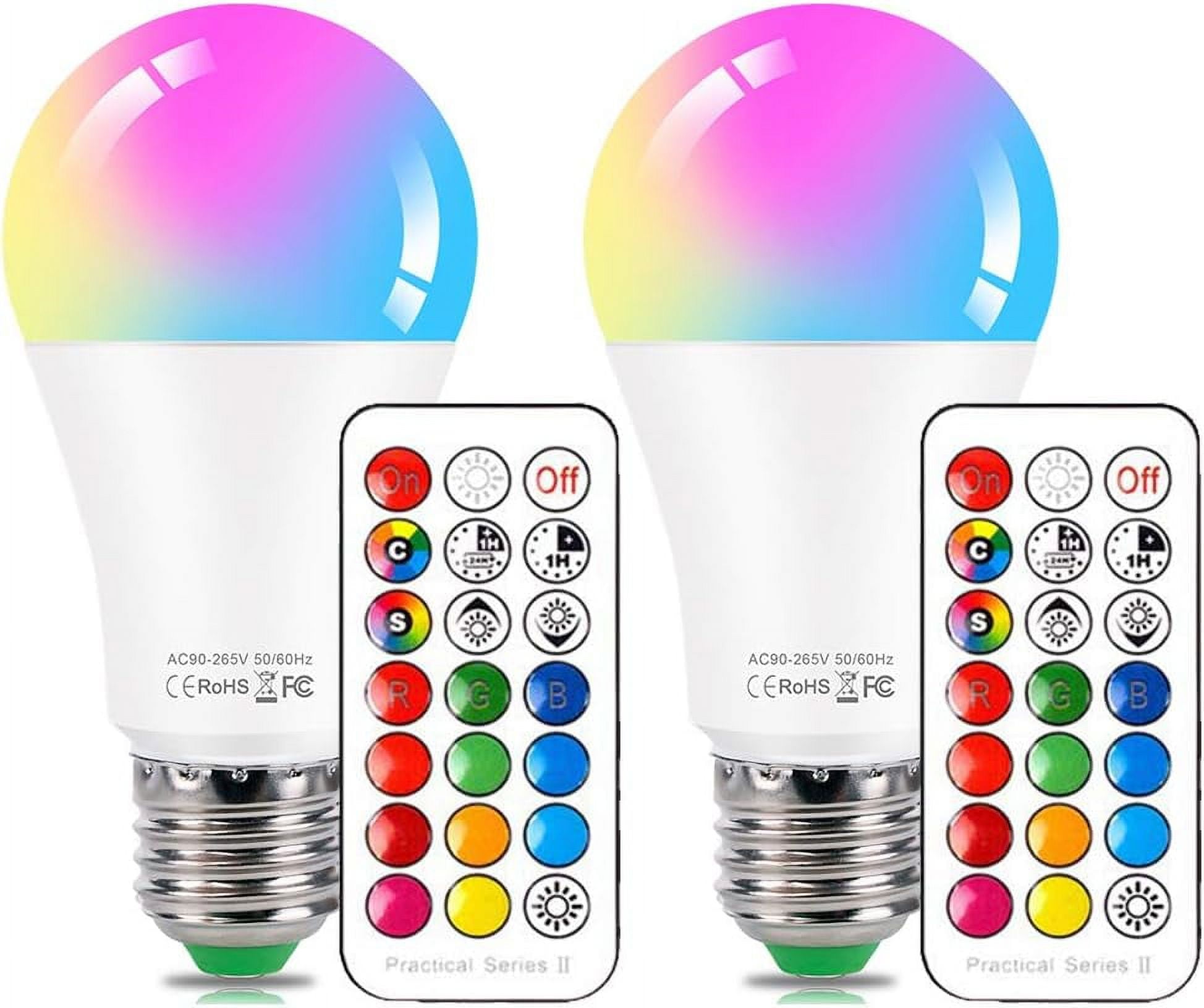 QYUN-Led Color Changing Light Bulb With Remote Control, 10W E26 Rgb ...