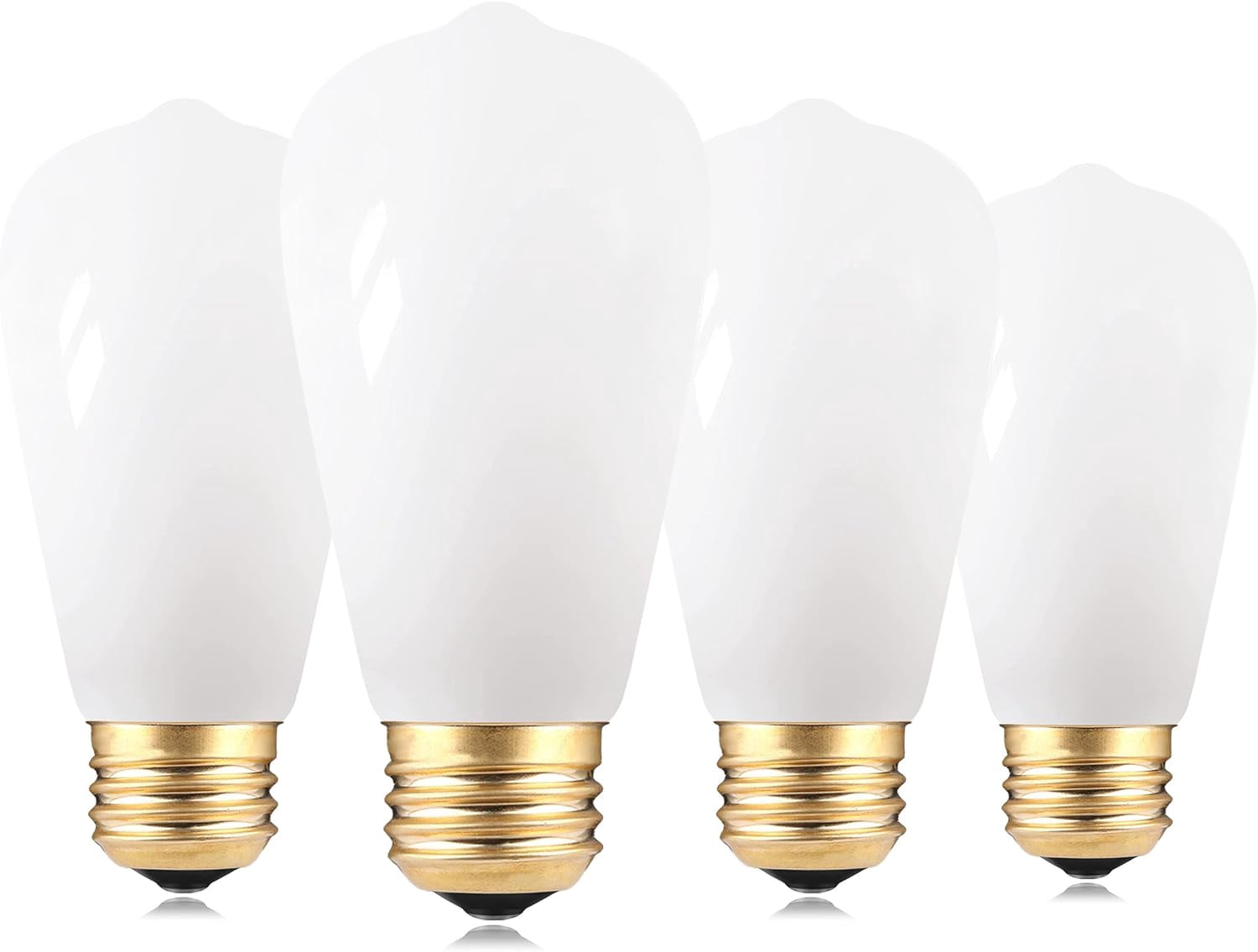 QYUN-Led Edison Bulb, 25W Equivalent, Soft Warm 2700K, Milky Glass ...