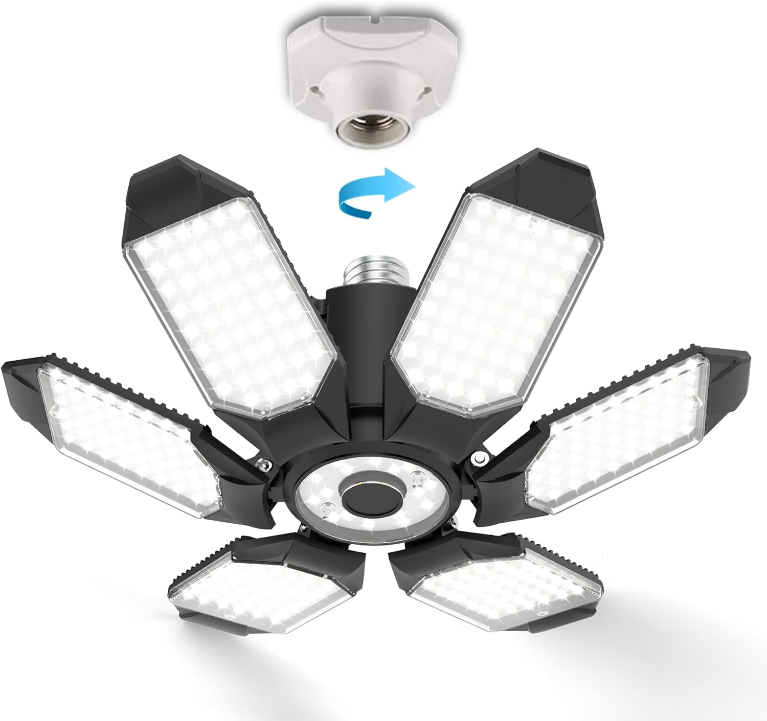 QYUN-Led Garage Light Bulb 150W 15000Lm Deformable Led Garage Ceiling ...