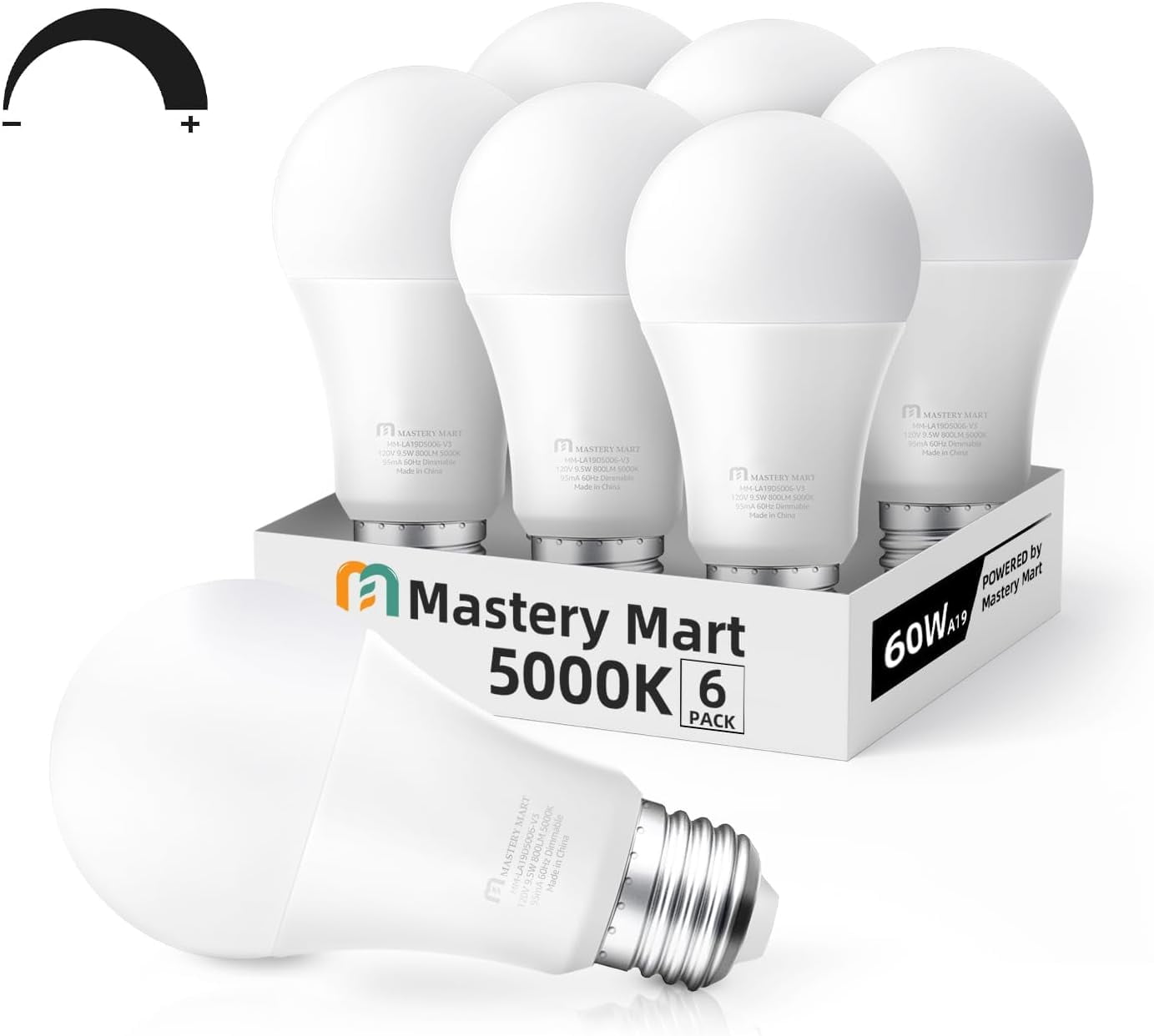 QYUN-Led Light Bulbs 10 Watt [60 Watt Equivalent], A19 - E26 Dimmable, 5000K Daylight White, 800 ...