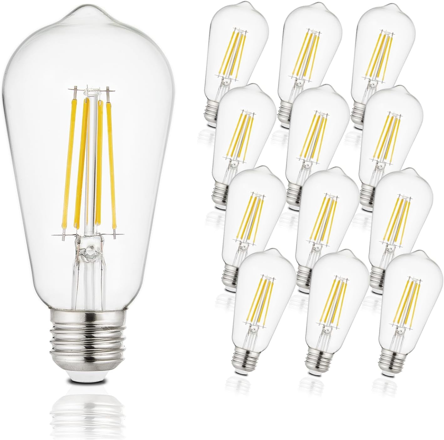 QYUN-Led Light Bulbs E26: Lightbulbs 6W Led Bulb Equivalent 60W Incandescent - Edison Bulbs ...