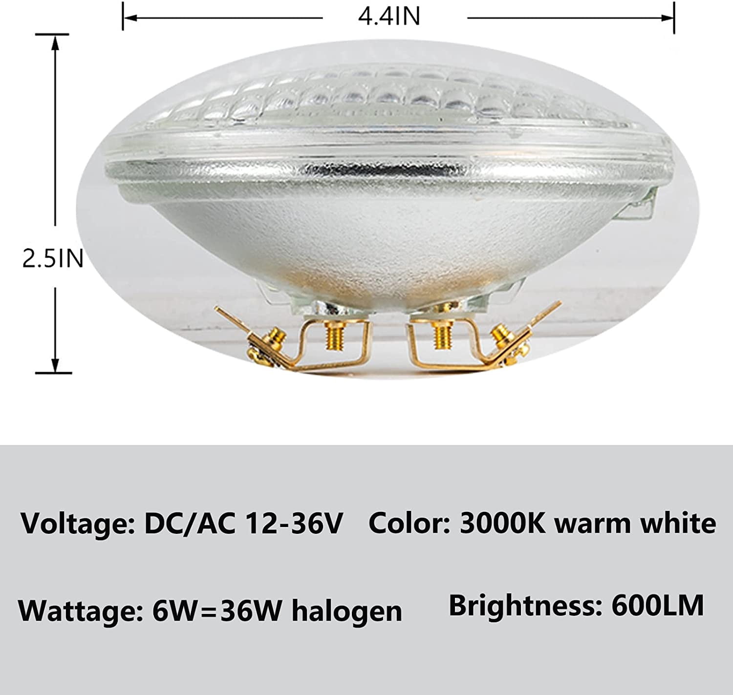 QYUN-PAR36 LED Landscape Light Bulb, 36 Watt Halogen Equivalent 6W 600 ...
