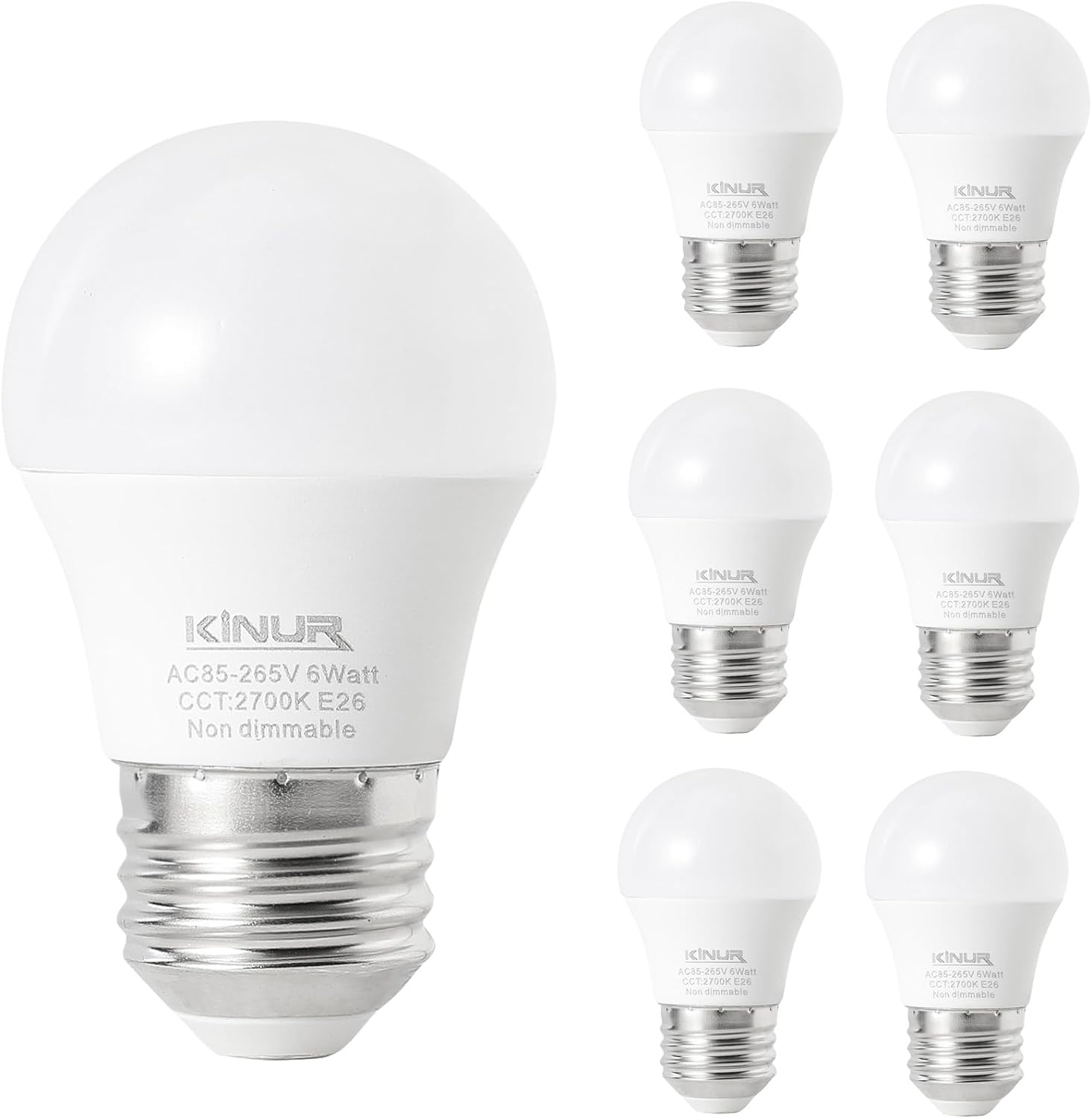 QYUN-Small Led Ceiling Fan Light Bulbs, 6 Watt A15 Led Bulb E26 Warm White 2700K 60Watt ...