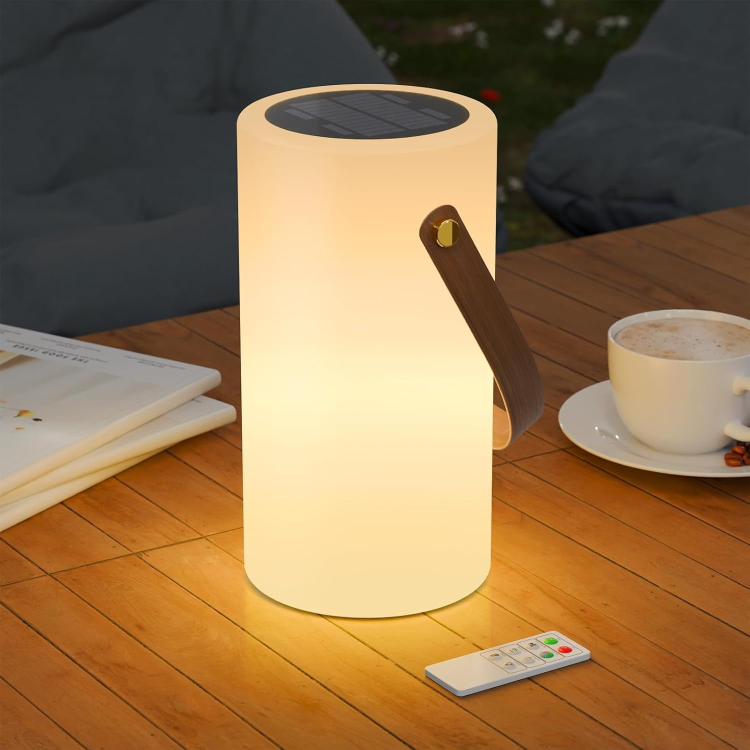 QYUN-Solar Table Lamp Outdoor Water-Resistant Led Portable Solar ...