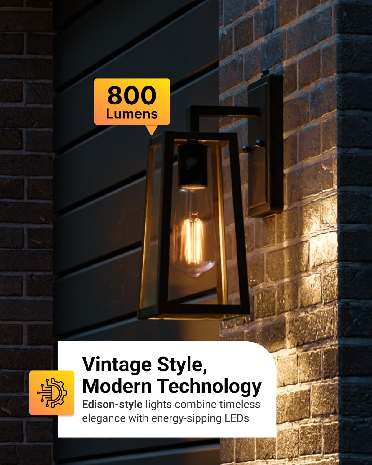 QYUN-Sunco Dusk to Dawn LED Outdoor Lights Bulb, ST64 Edison Style ...