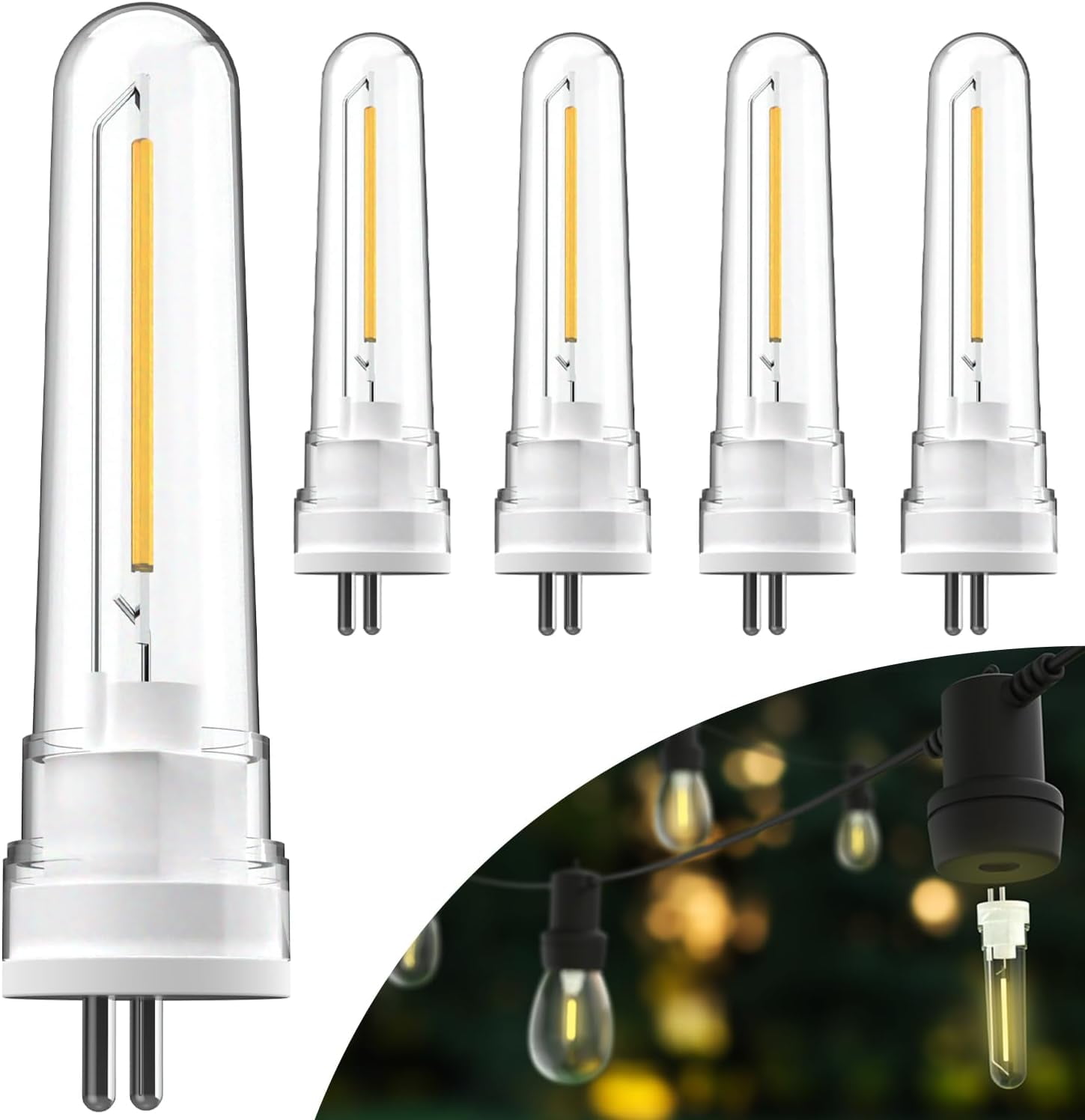 QYUN-Sunco String Light Bulb Replacement, S14 Led Bulbs For Outdoor ...