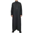 QYUU Men's Saudi Arabic Thobe Jubba Dishdasha Long Sleeve Robe Ramadan ...