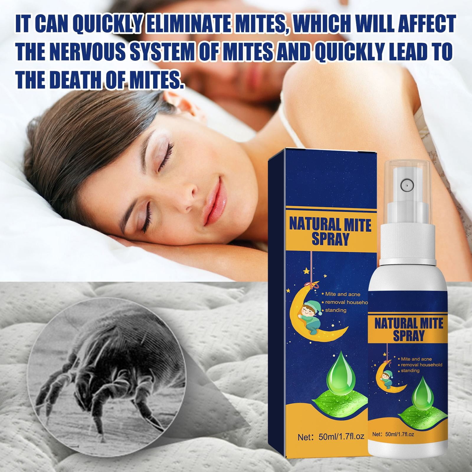QYXQPYO Natural Mite Spray Mite Killer Spray Bed Bug Killer Spray ...