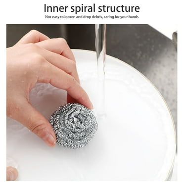 8 Pack Steel Wool Scrubber, Metal Kitchen Scrubbing Sponges ...