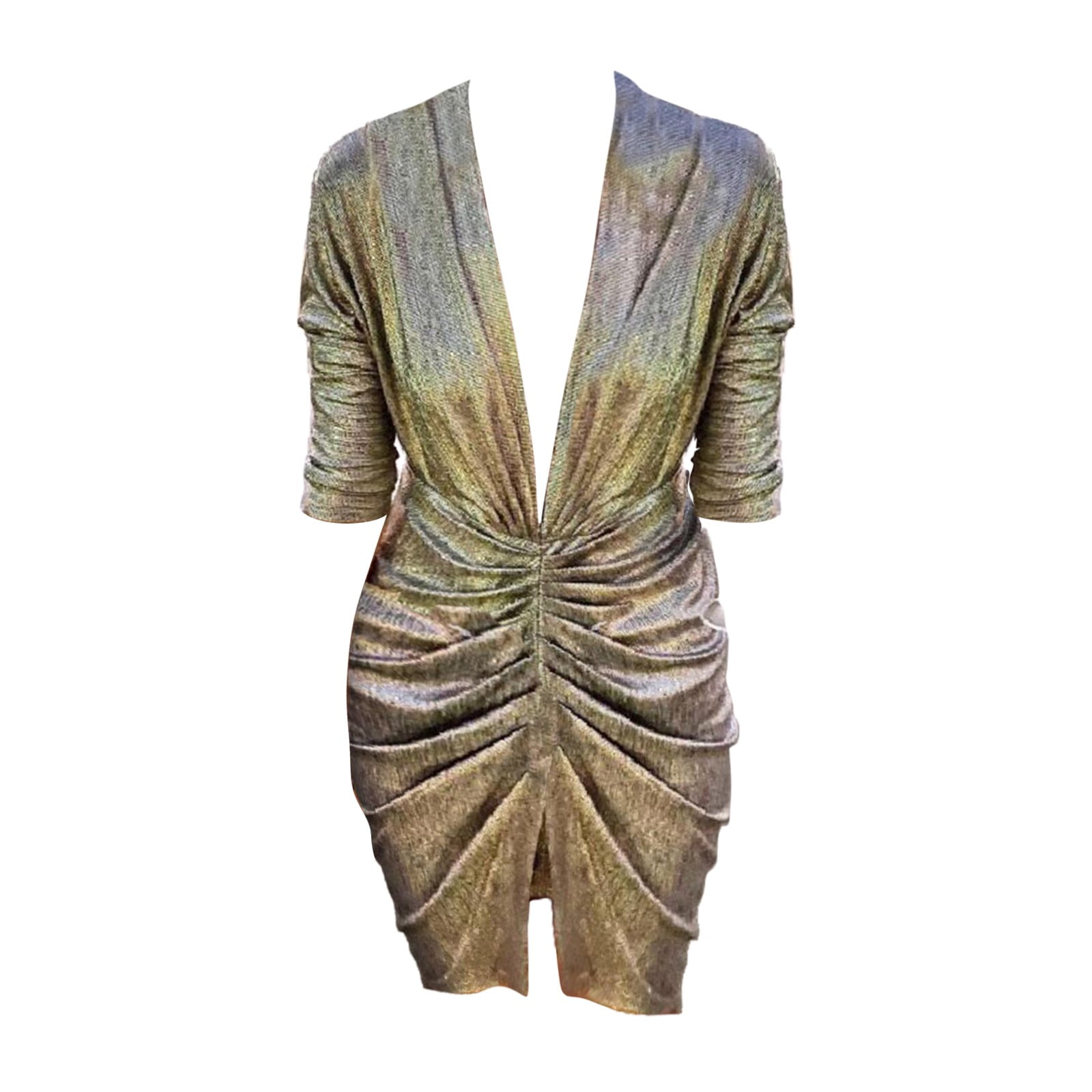Qyzeu Dress For Women Casual Formal Evening Dresses Sexy Sequins Deep V