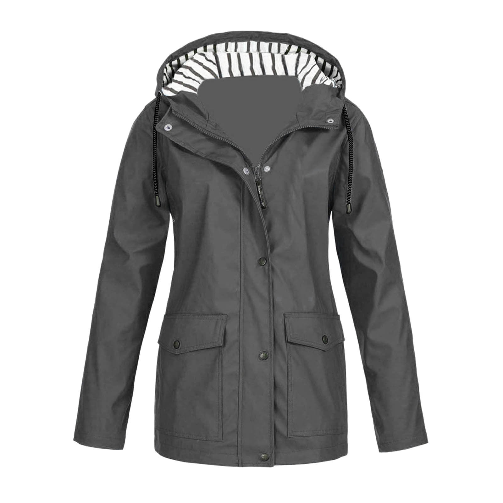 QYZEU Fall Jackets for Women 2024 Hooded Lightweight Raincoat Outdoor ...