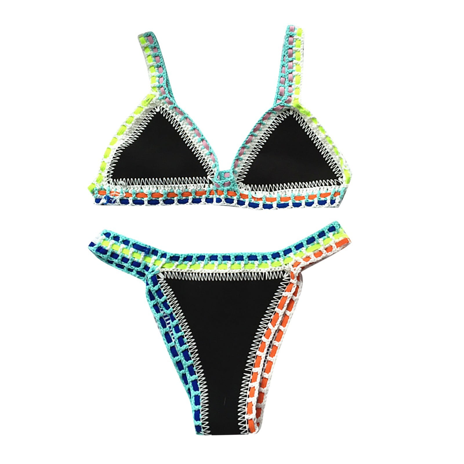 QYZEU Swimsuits for Women Bikini Bathing Handmade Crochet Bikini Set ...