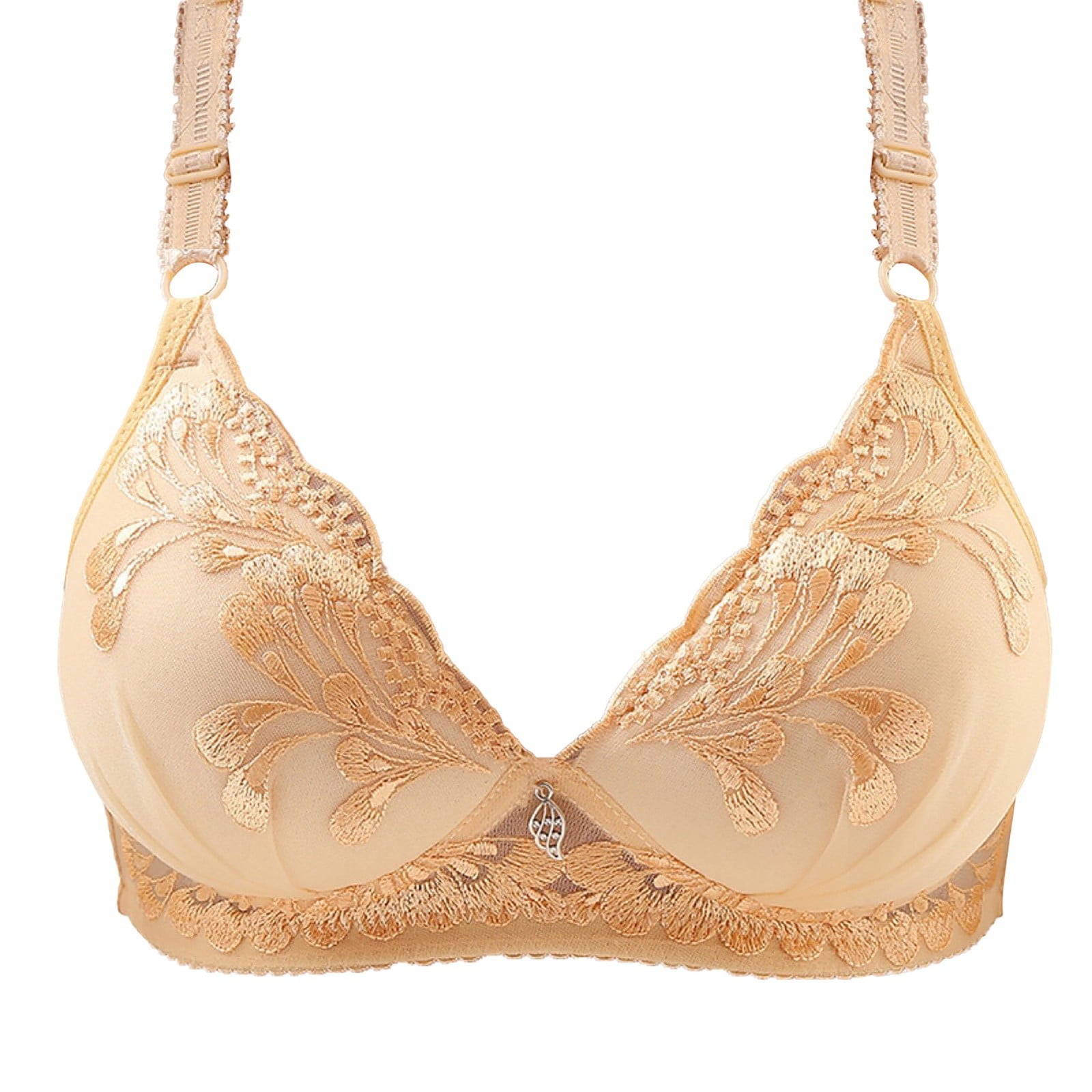 QYZEU Women Bra Flower Embroidery Push Up Bra Seamless Smooth Comfort ...