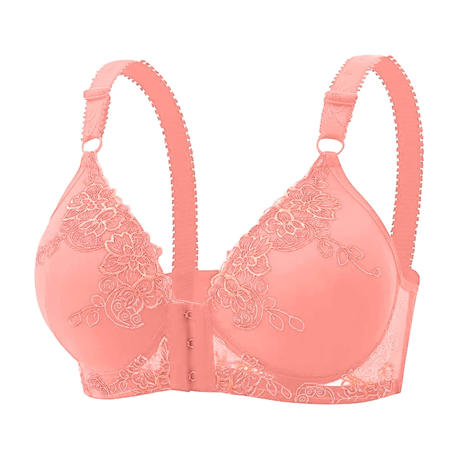 QYZEU Womens Clothes Wireless Push up Front Side Buckle Lace Edge ...