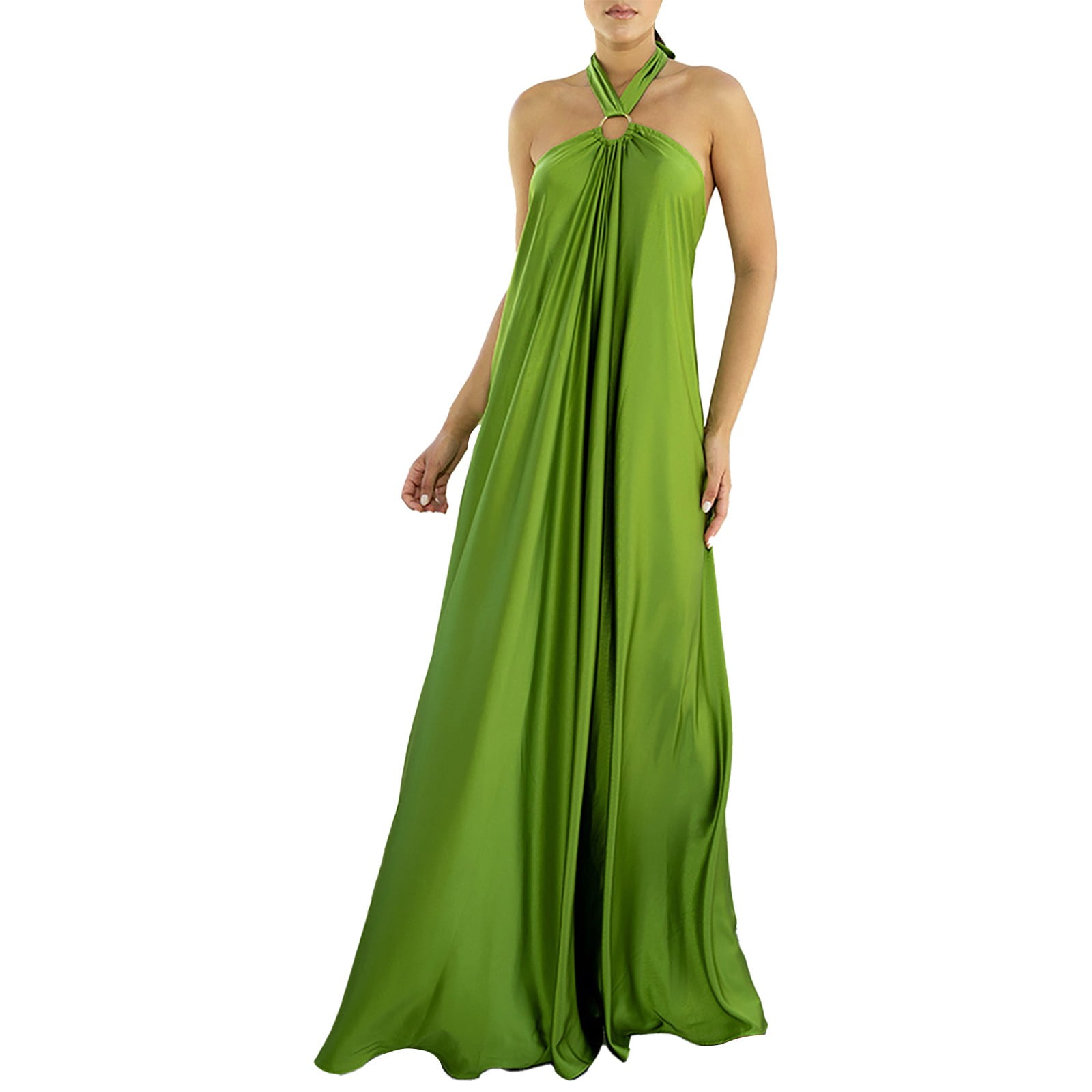 QYZEU Womens Dresses Summer Tall Dress Long Formal Satin Dress Hanging ...
