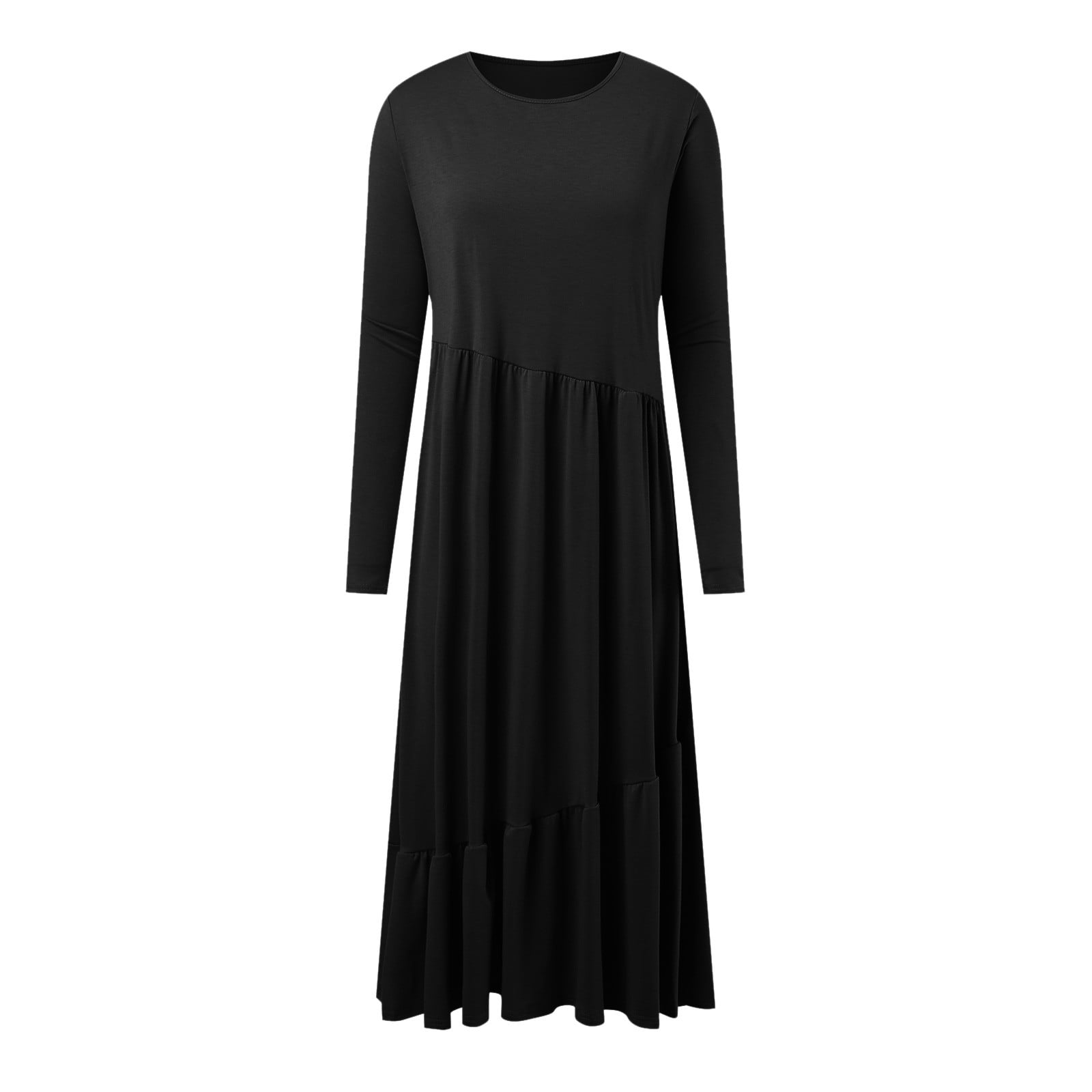 QYZEU Womens Dresses Tunic Swing Dresses Big Size Long Sleeve Dress ...