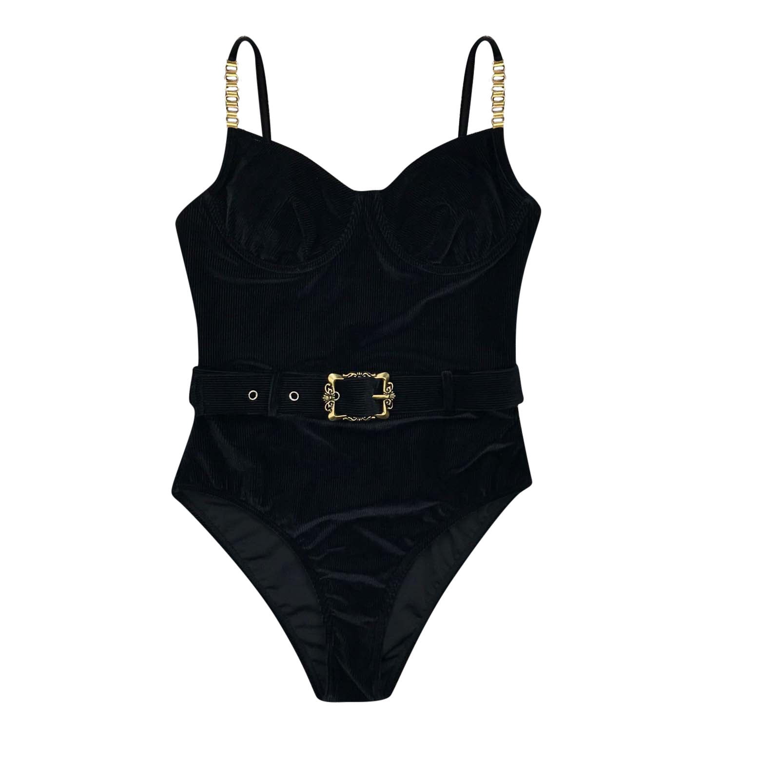 QYZEU Womens Swimsuits One Piece Fashion Solid Strap Swimsuits with ...