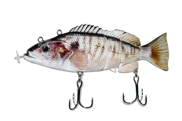 QZ Rechargeable multi-section fish green LED light-emitting simulation hard bait swimming bait ...