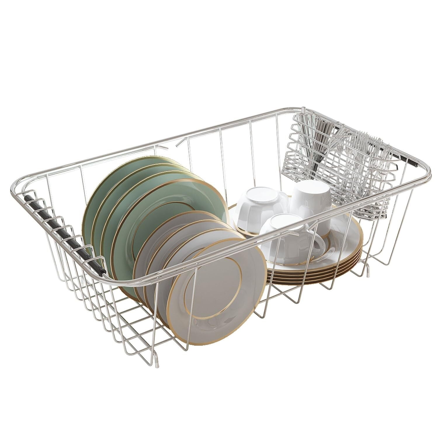 QZ Small Dish Drainers for Inside Sink-Adjustable Over Sink Stainless ...