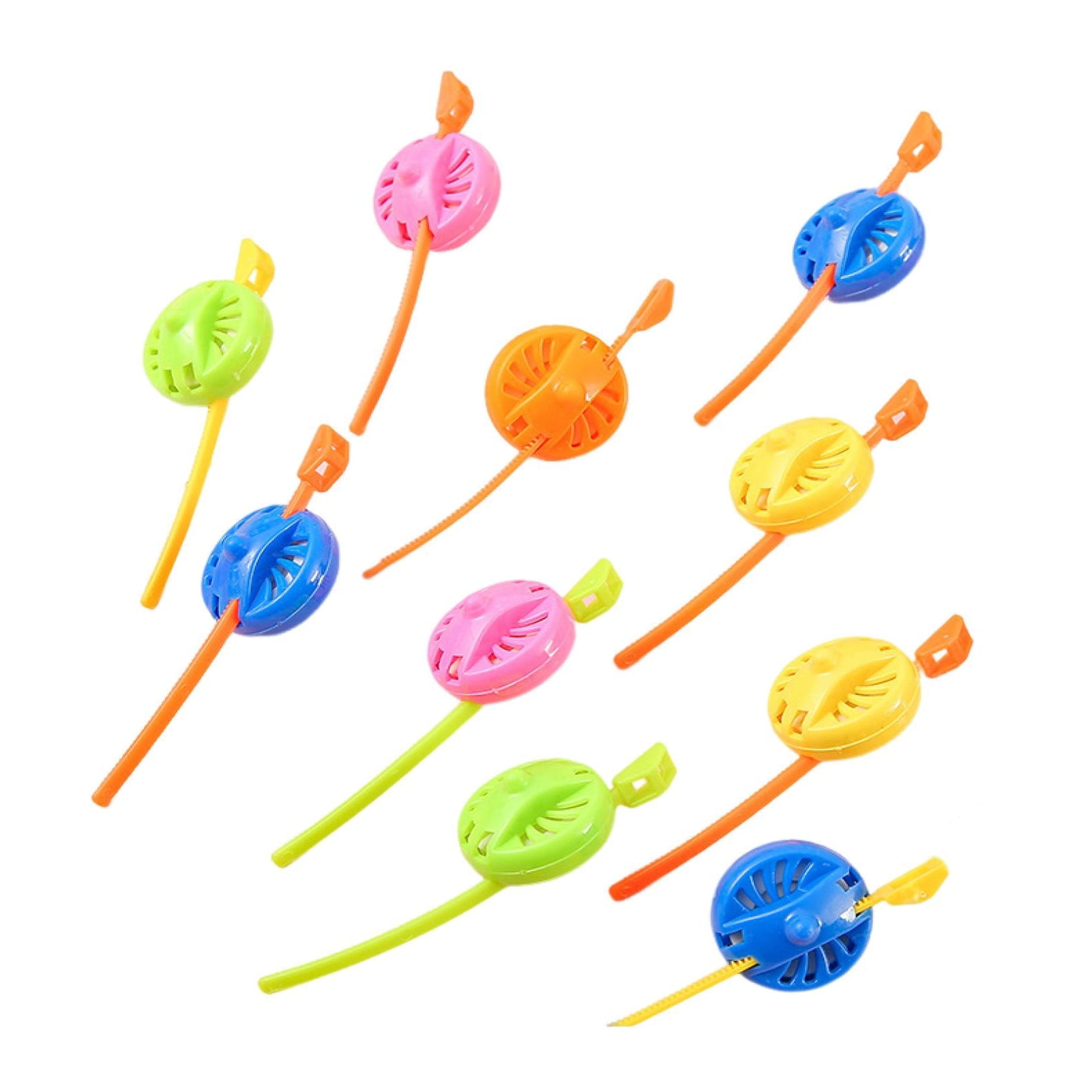 QZB 10/40Pcs Pull Strip Spinning Top Toy Kids Colorful Plastic ...