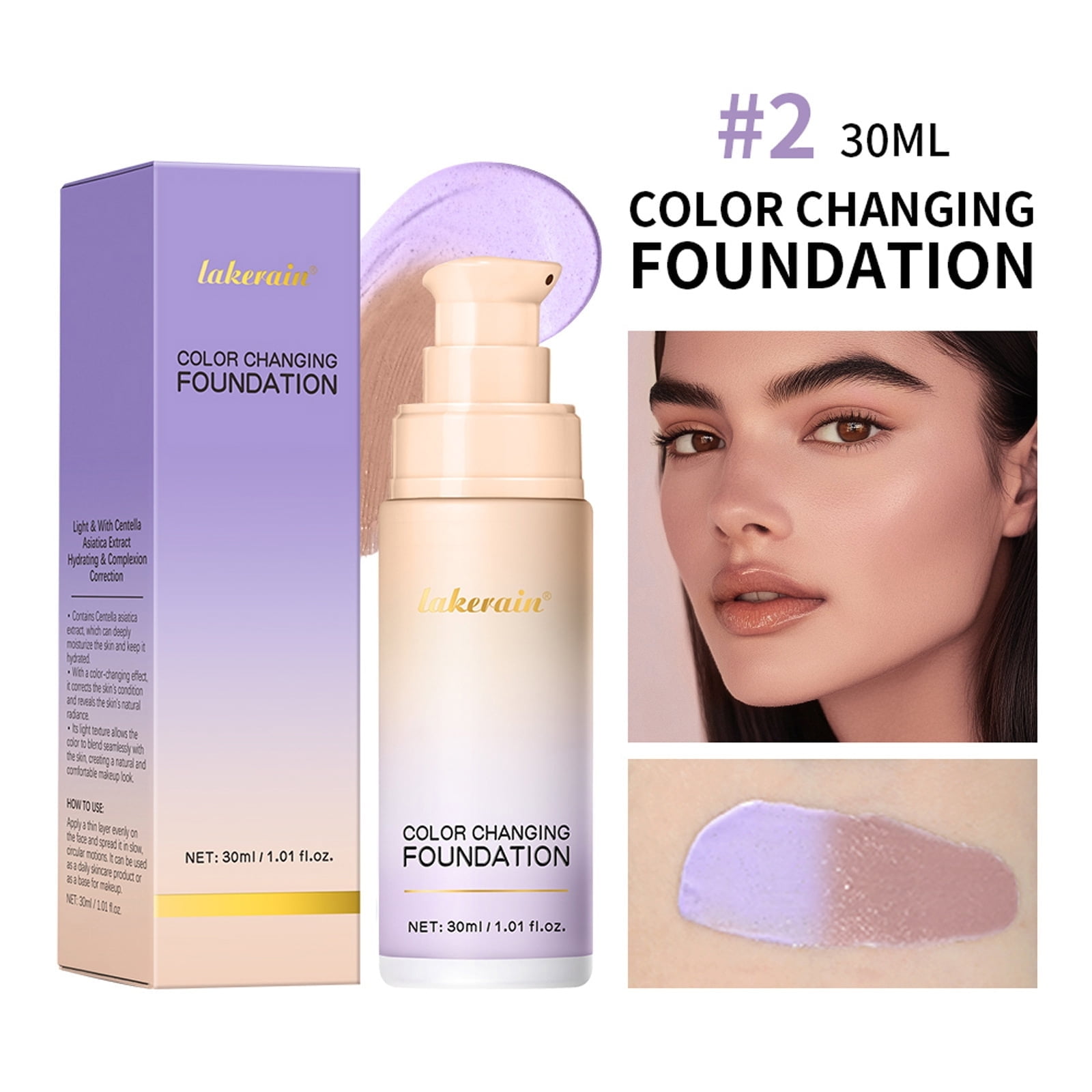 QZB Color Changing Foundation,Color Correcting CC Cream With Centella, Even Red Skin Tone ...