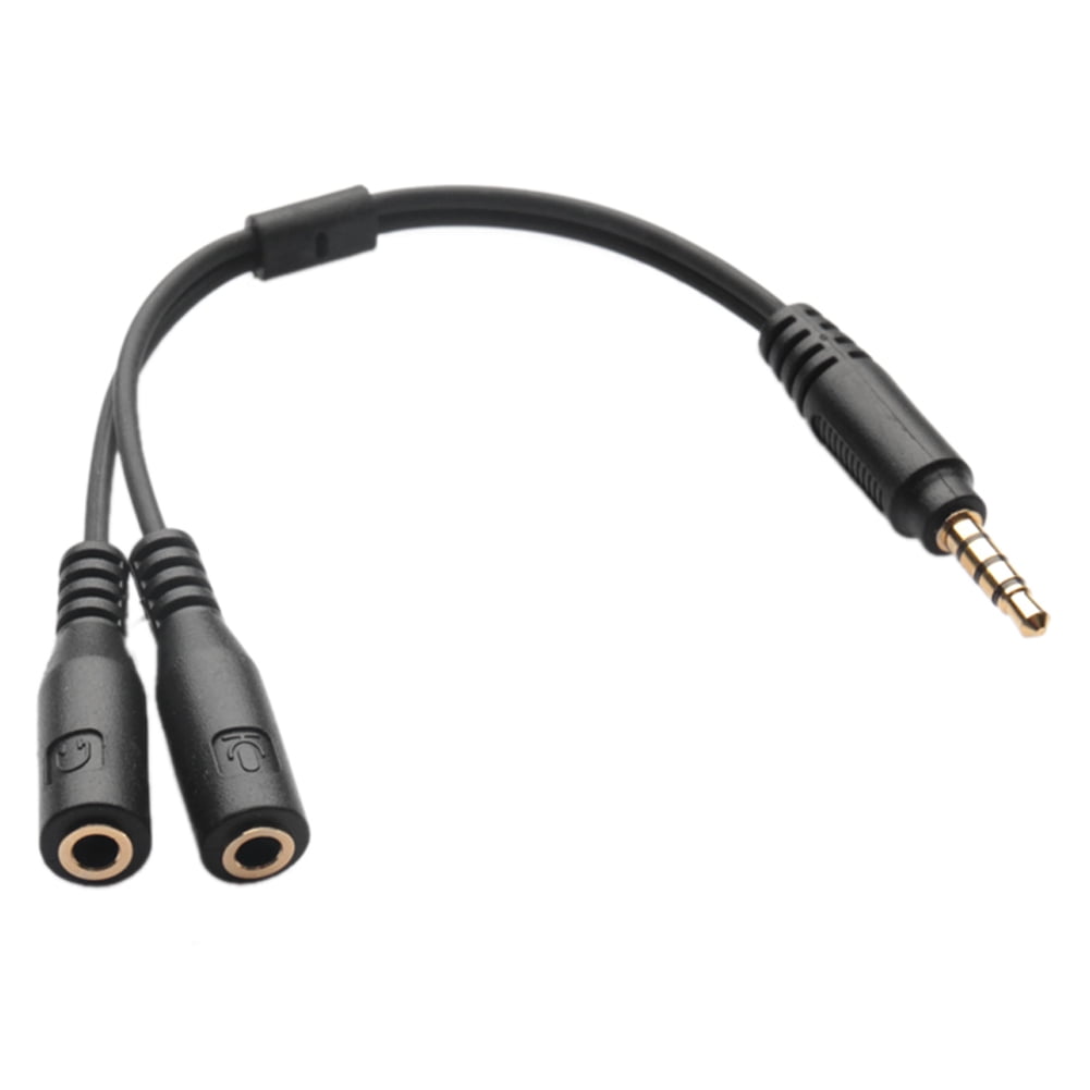 QZB Pohot 3.5mm Mic Headset Splitter Adapter Cable 1 TRRS Male to 2 ...